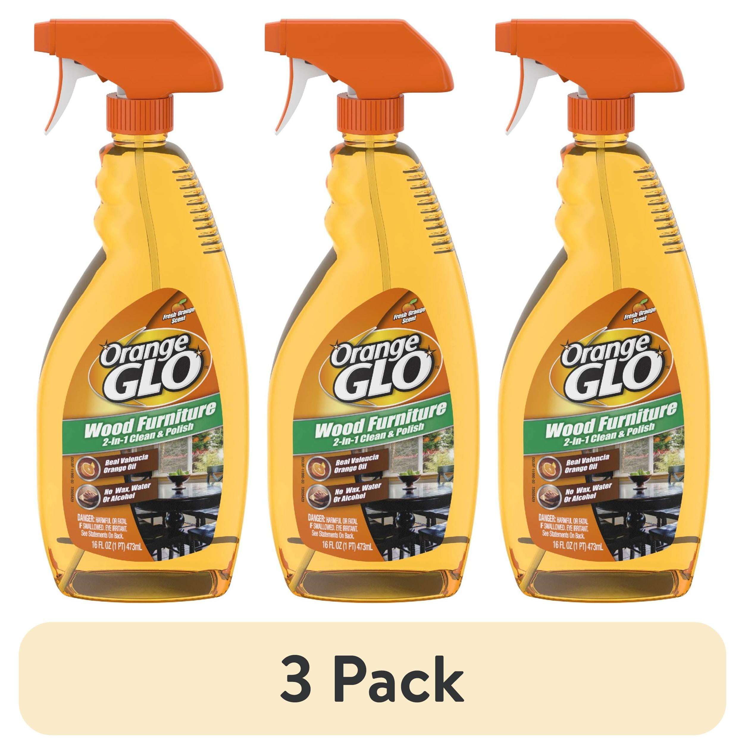 (3 pack) Orange Glo Wood Furniture 2-in-1 Clean & Polish Spray, 16 oz ...