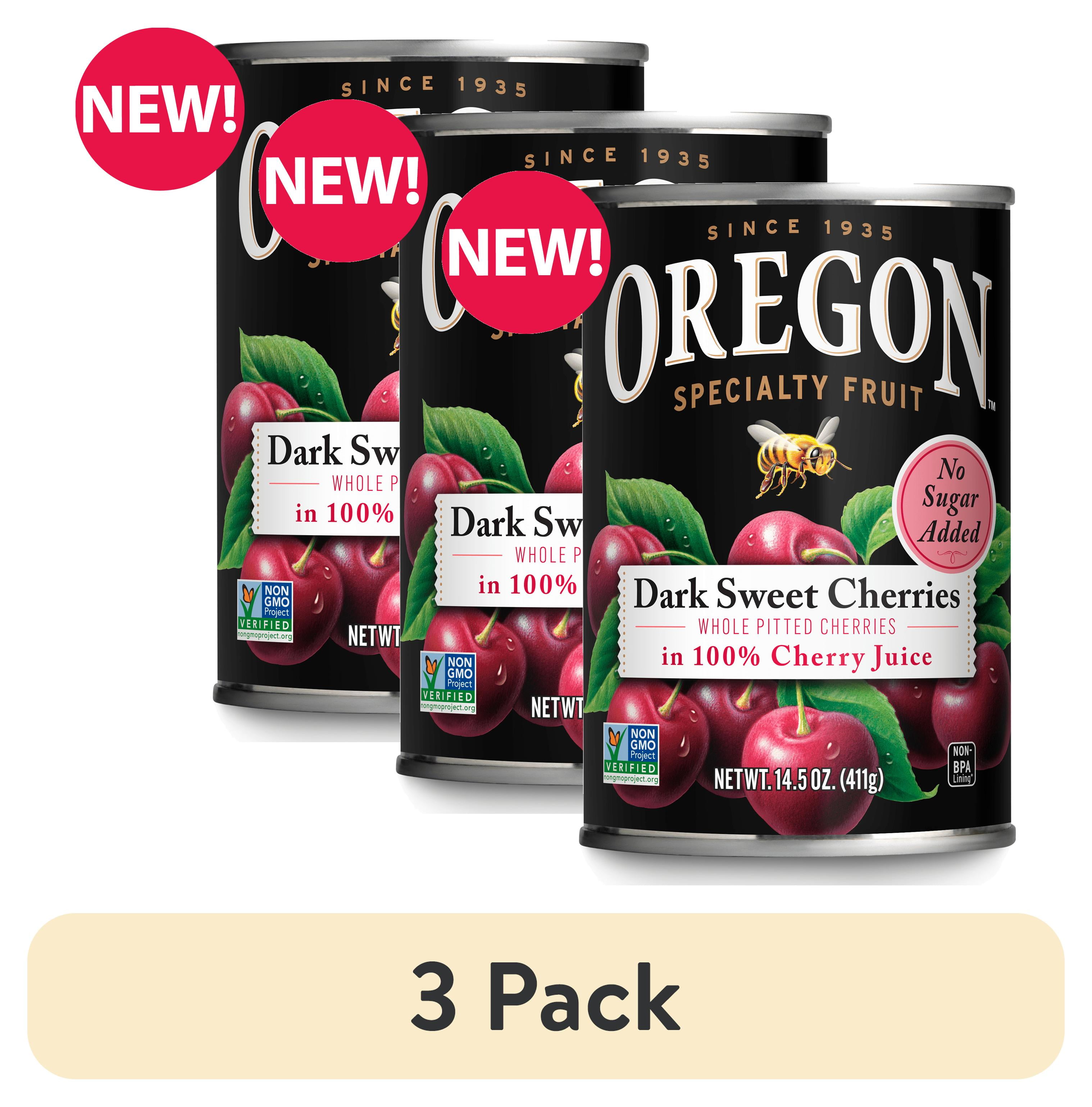 (3 pack) Oregon Fruit Co. Dark Sweet Cherries in 100% Cherry Juice, No ...