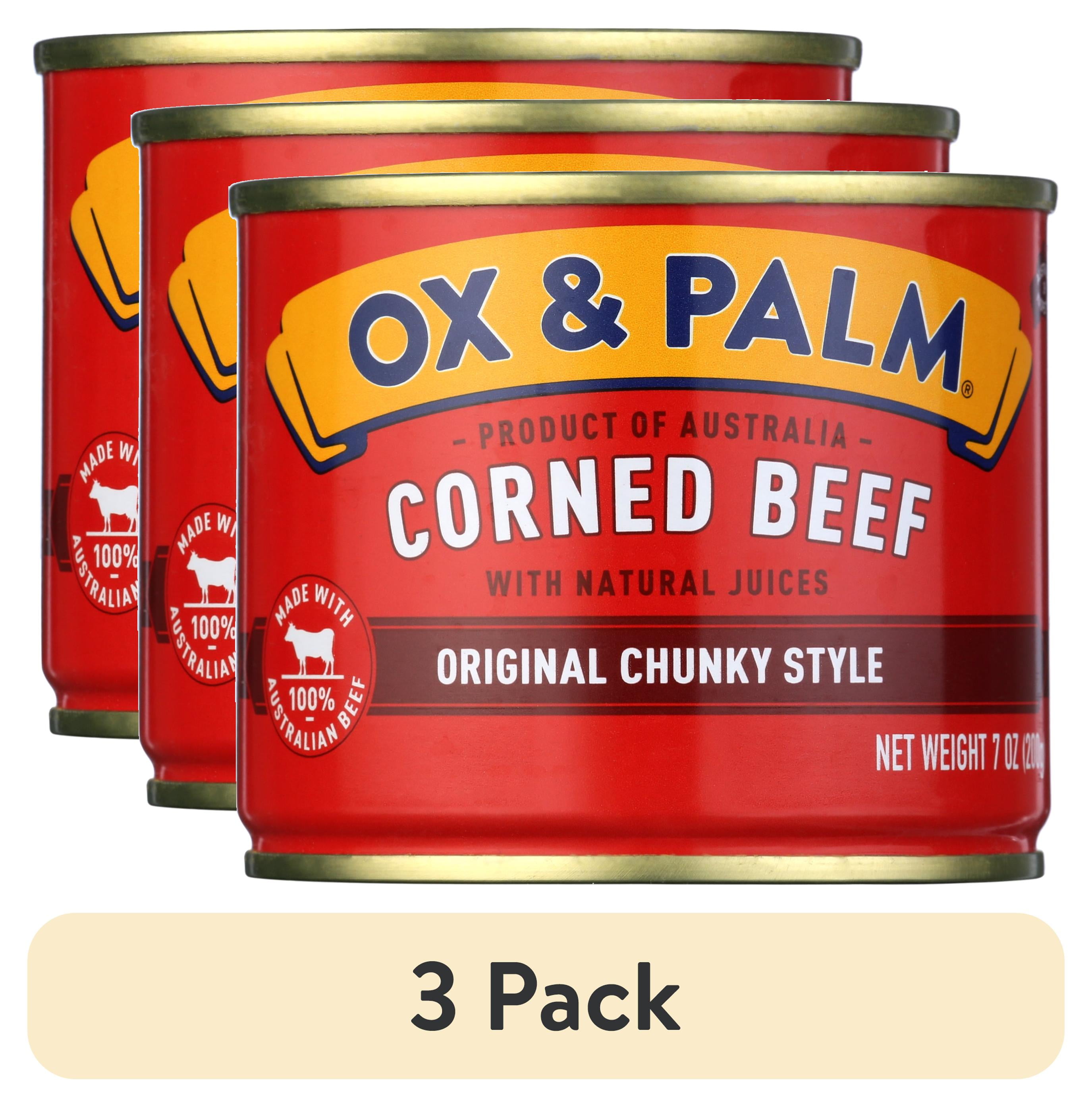 (3 pack) Ox & Palm Corned Beef Original Chunky Style, 7 oz Can ...