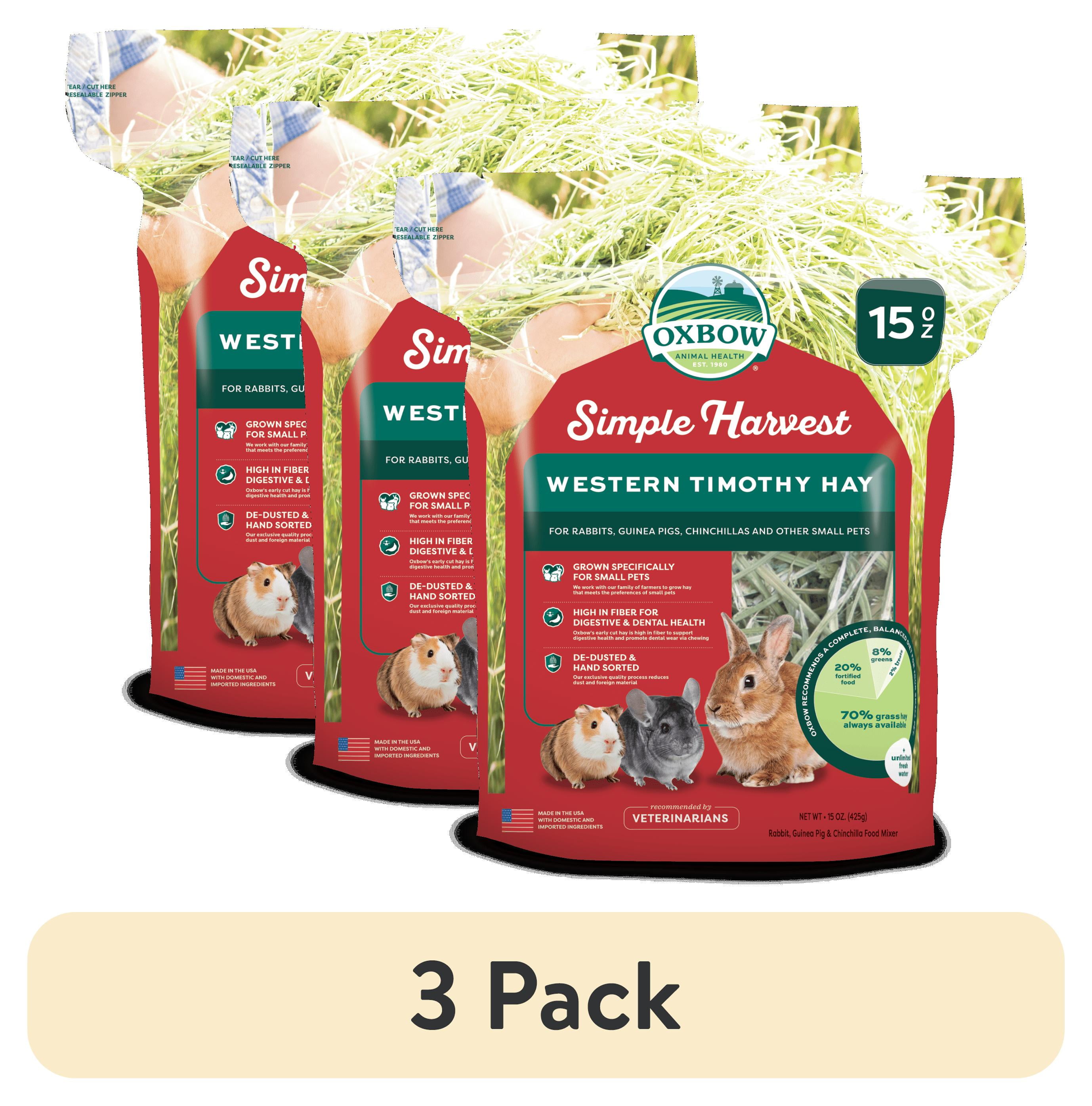 (3 pack) Oxbow Simple Harvest Western Timothy Hay 15oz. - Walmart.com