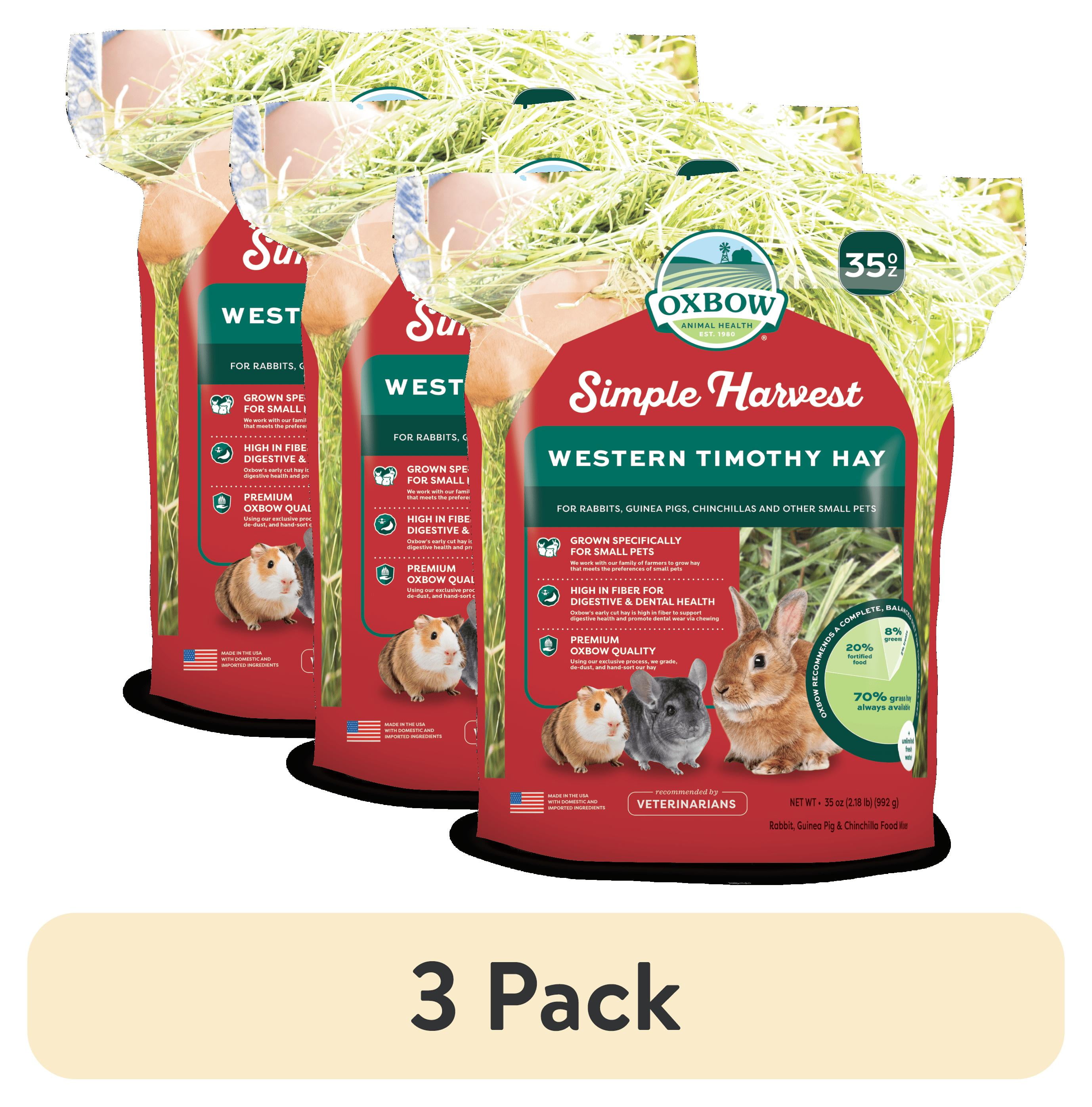 (3 pack) Oxbow Simple Harvest Western Timothy Hay 35oz. - Walmart.com