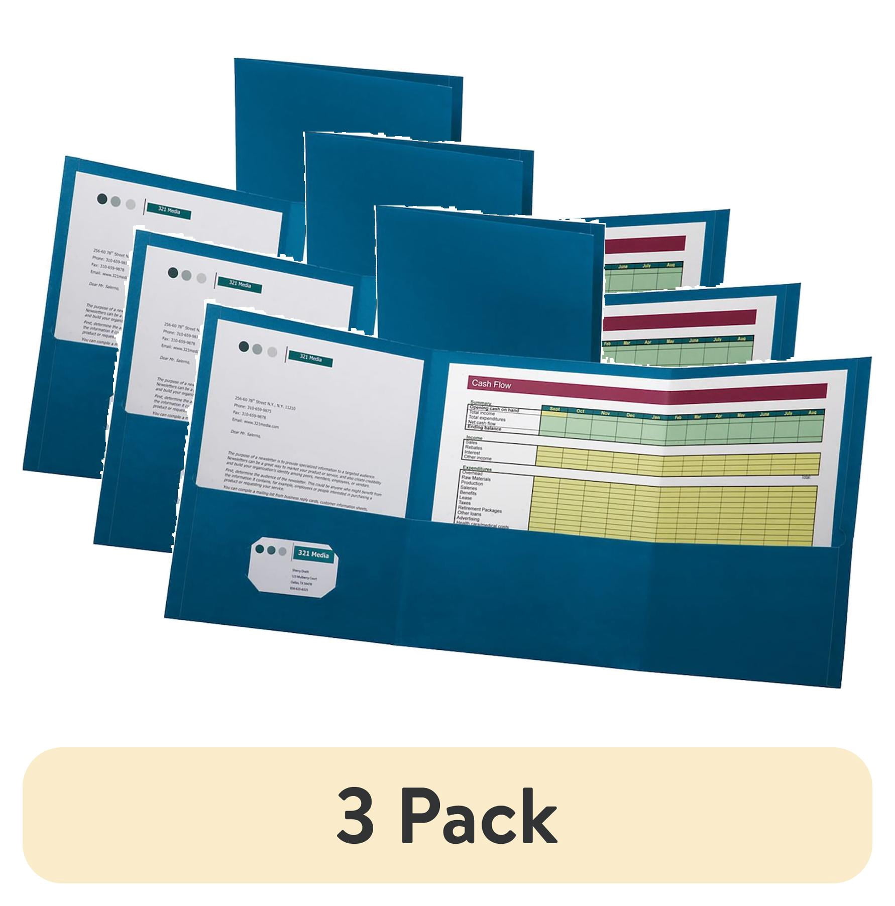 (3 pack) Oxford 59802 Tri-Fold Folder with 3 Pockets, Holds 150 Letter ...
