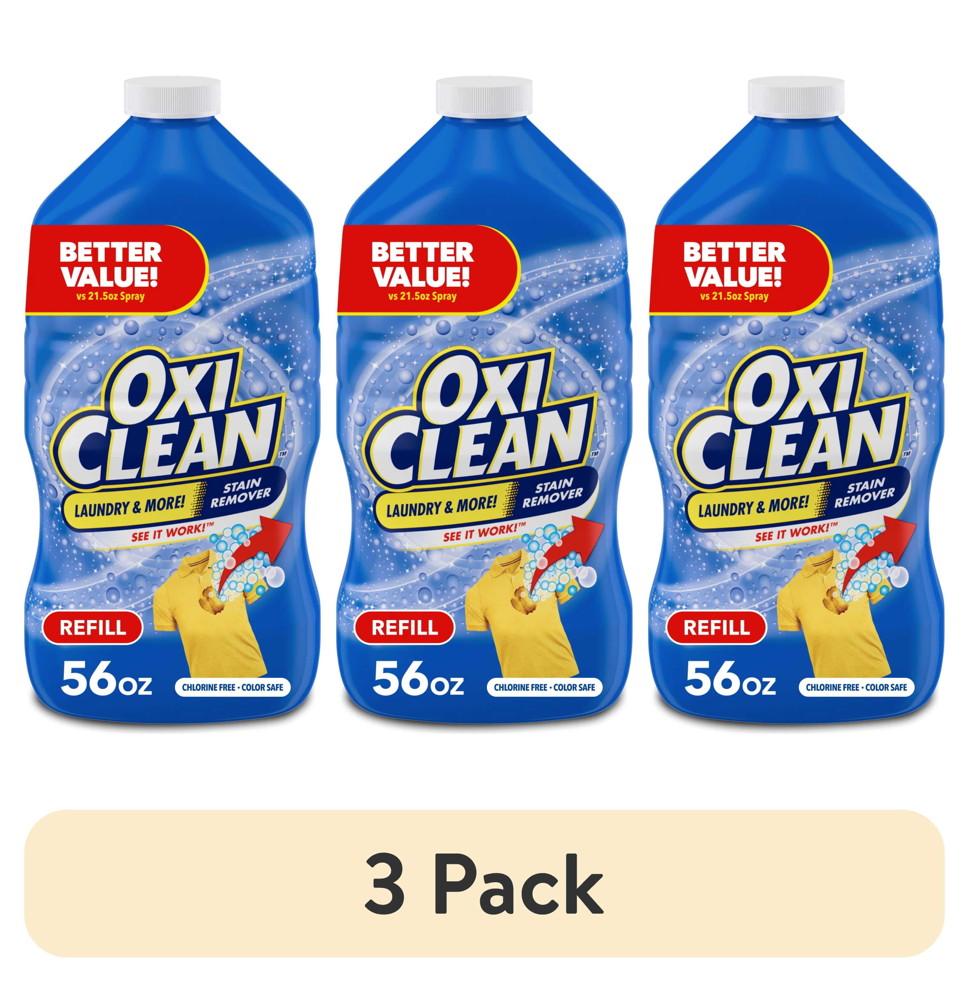(3 pack) OxiClean Laundry Stain Remover Refill, 56 fl oz - Walmart.com