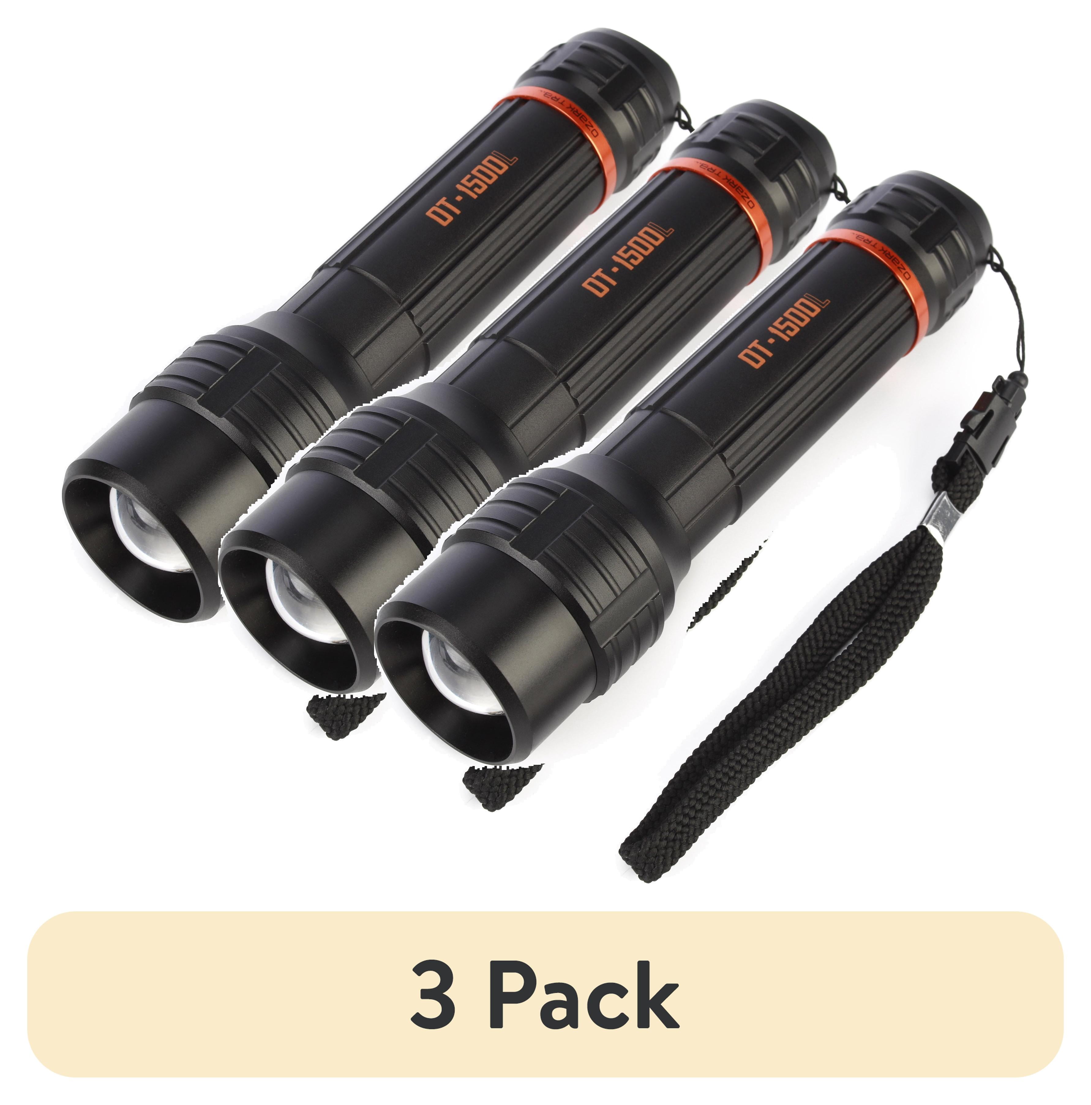 (3 pack) Ozark Trail 1500 Lumen Focusing Flashlight, IP67 Waterproof ...
