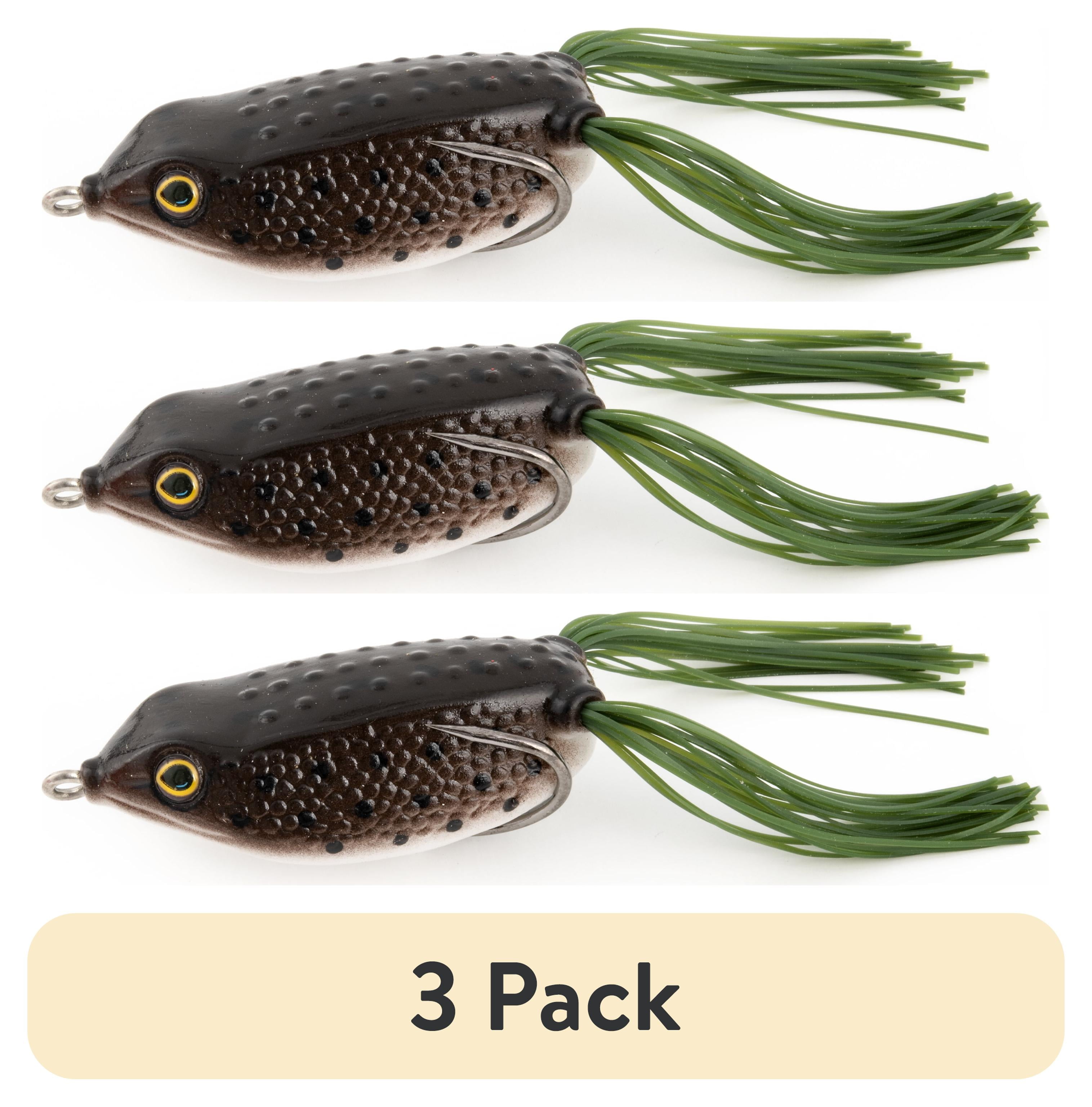 Ozark Trail 3 Pack 2.5 Inch Green Pumpkin Topwater Frog Fishing Lure ...