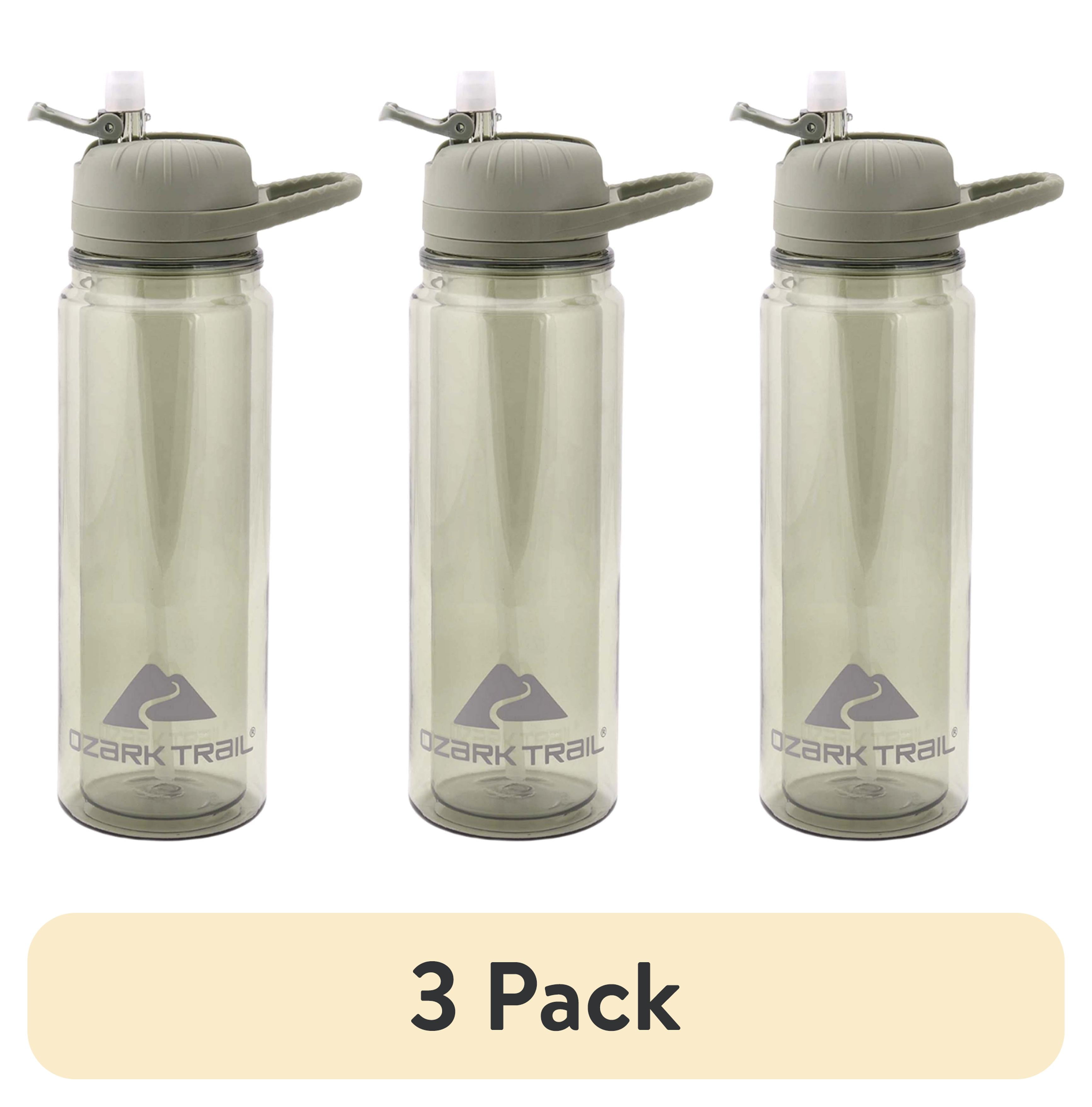 (3 pack) Ozark Trail 24oz DW Tritan Flip Straw Lid, Olive Green ...