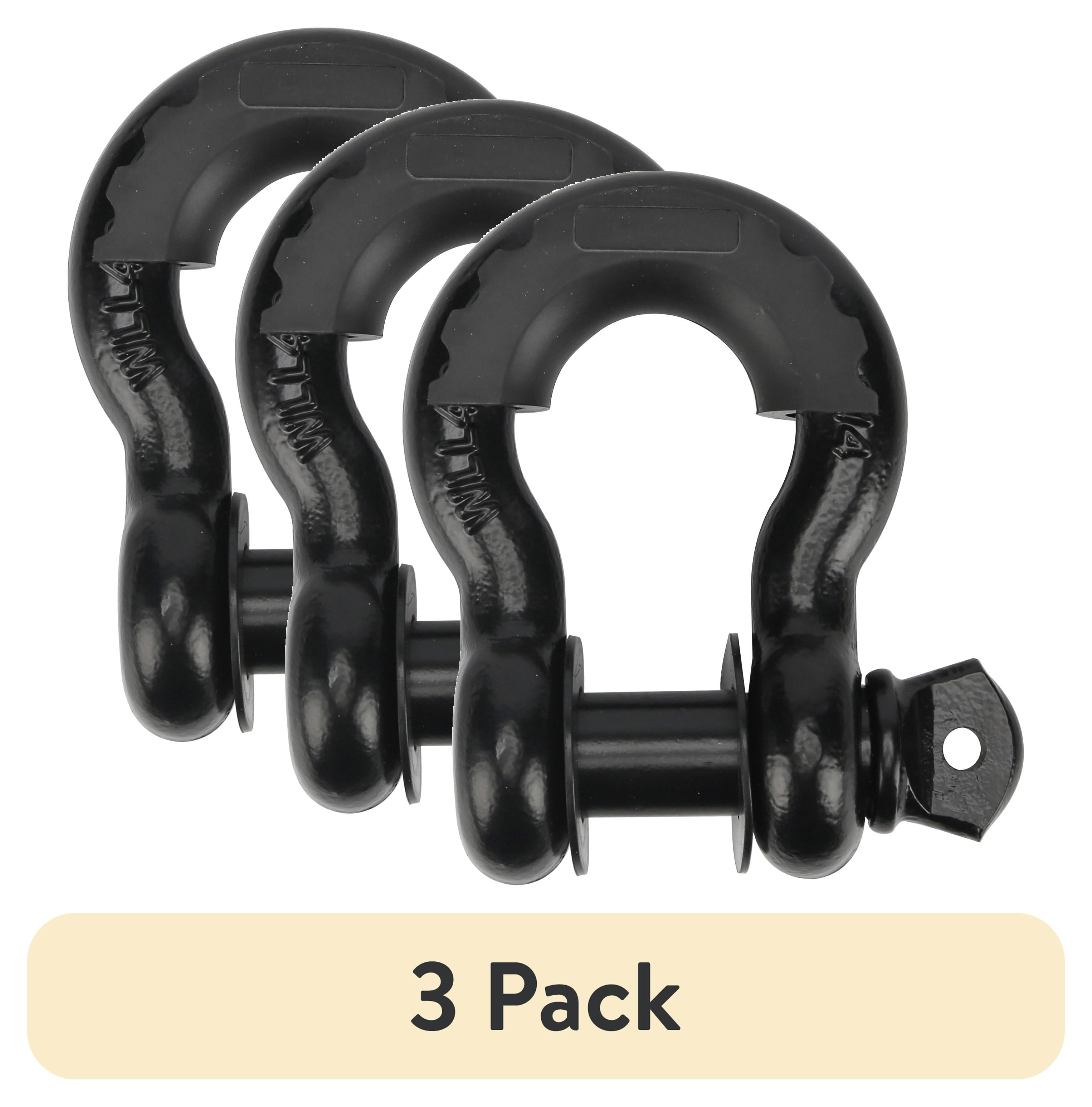 (3 pack) Ozark Trail 3/4" D-Ring Shackle, Black D Shackle Rugged ...