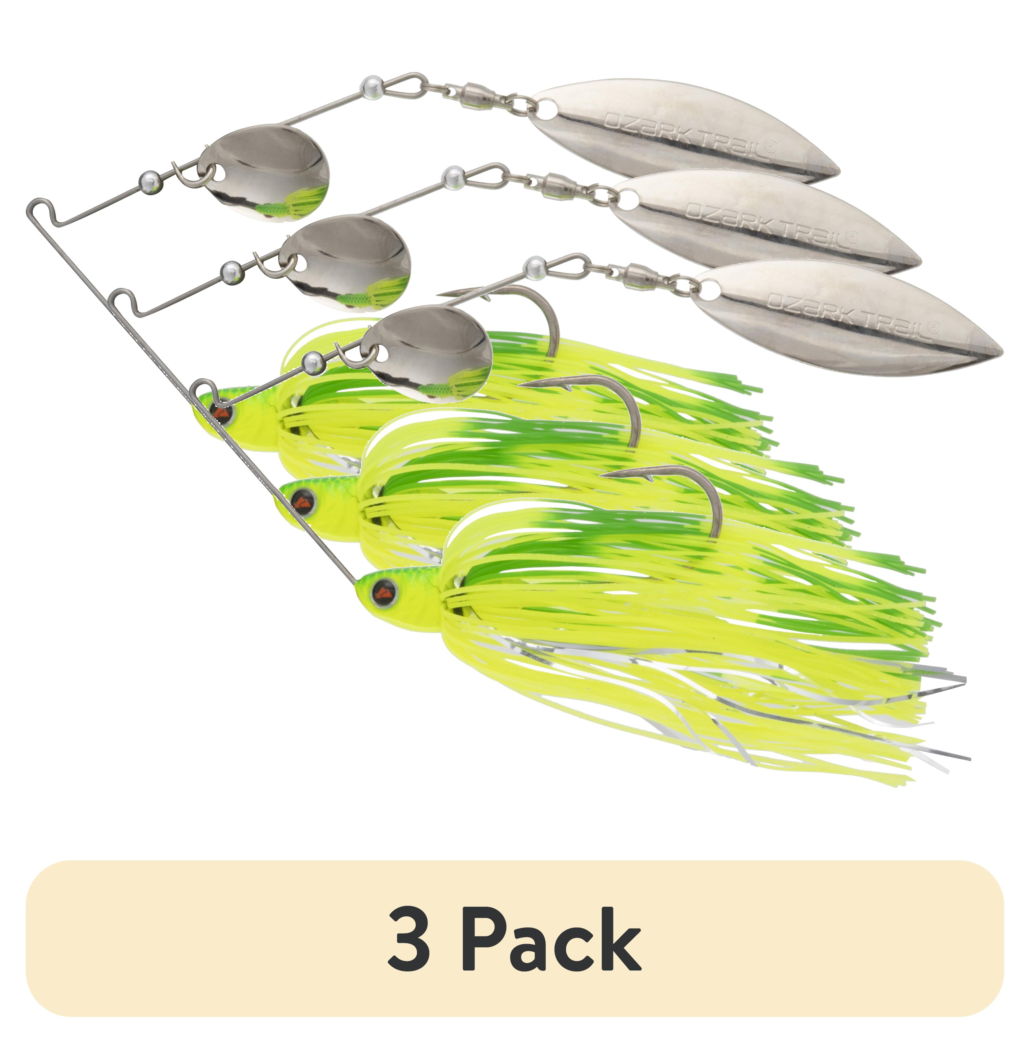 (3 pack) Ozark Trail 3/8 oz Spinnerbait Chartreuse - Walmart.com