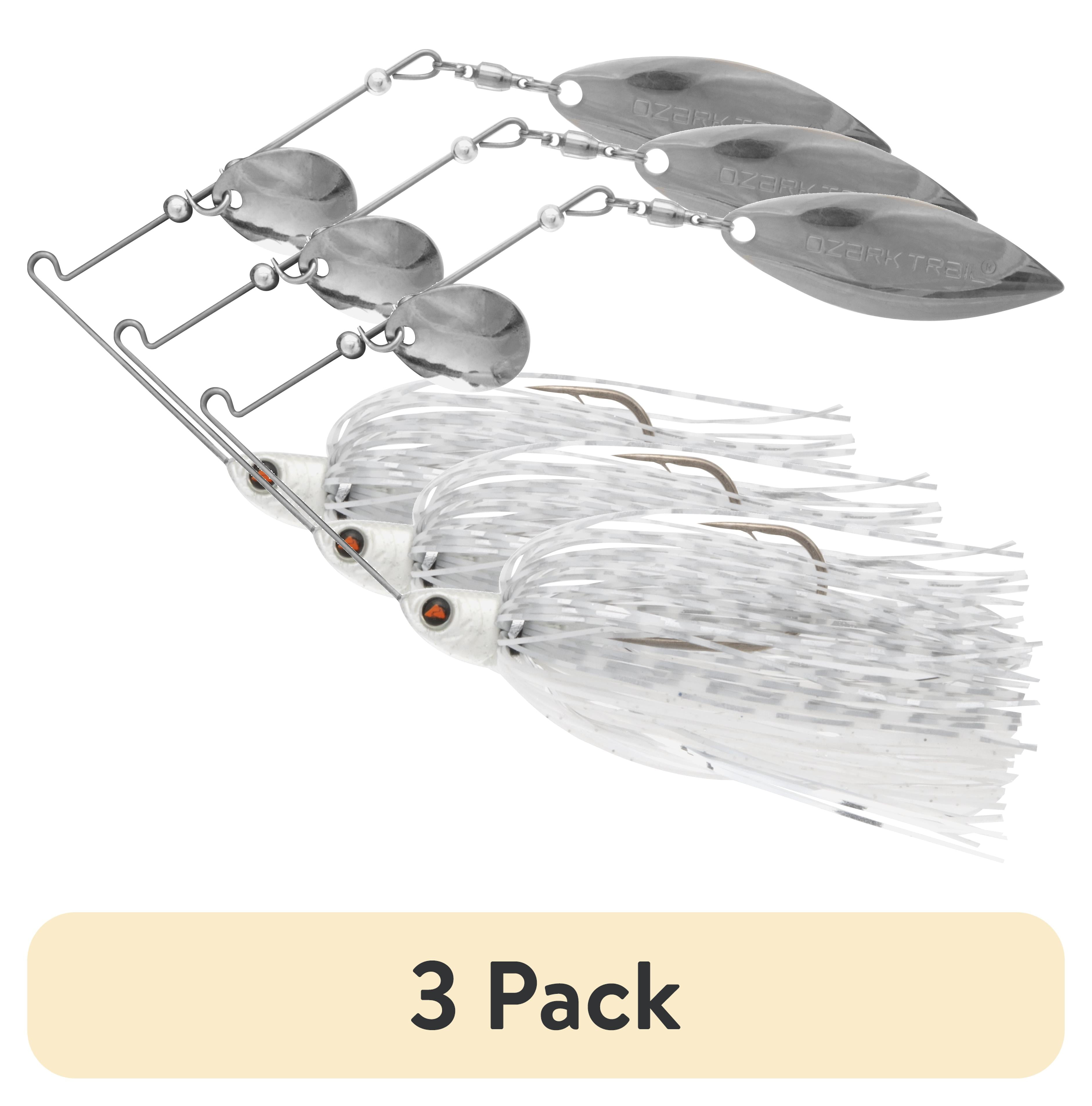(3 pack) Ozark Trail 3/8 oz Spinnerbait White - Walmart.com