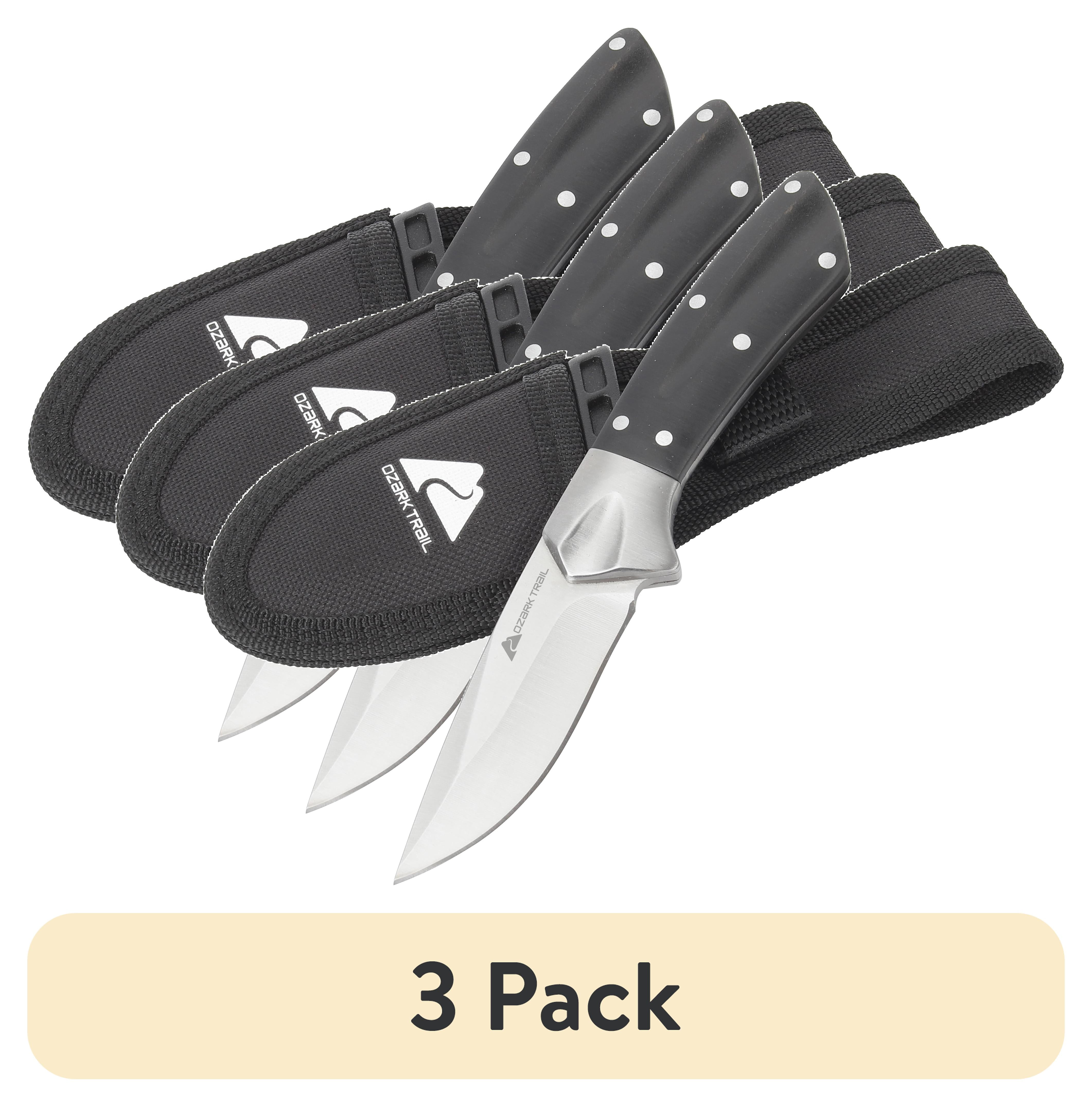 (3 pack) Ozark Trail 7-in Fixed Blade Knife with Stainless Steel Blade ...