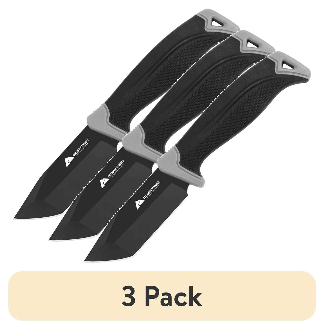 (3 pack) Ozark Trail 8.66 inch Fixed Blade Knife with Sheath 3.6 inch ...