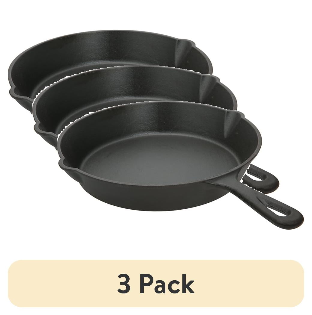 Ozark Trail 3 Pack 8 Inch Nonstick Cast Iron Skillet with Helper Handle ...