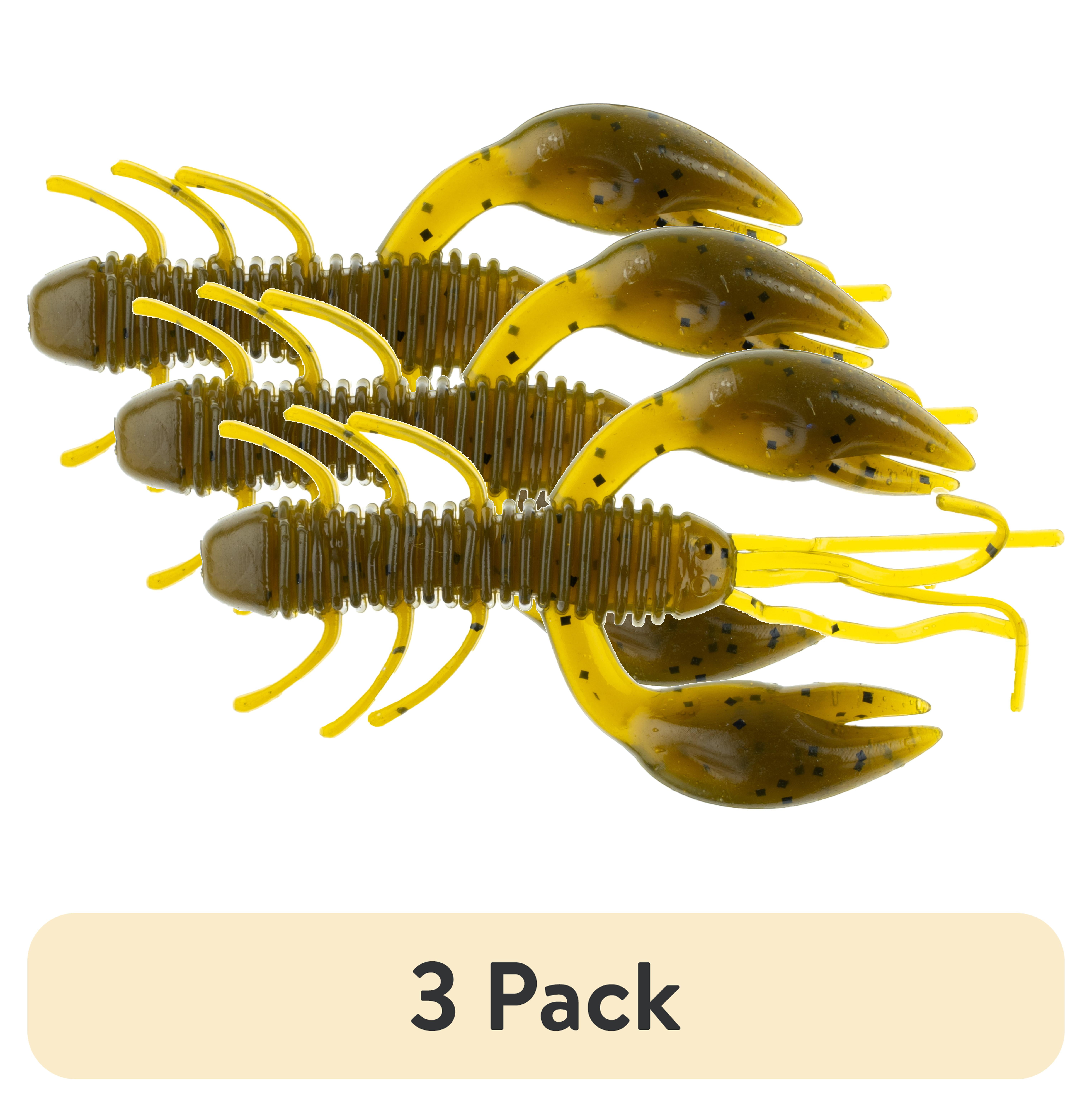 Ozark Trail Creature Craw Green Pumpkin 3 Pack Soft Plastic Fishing ...