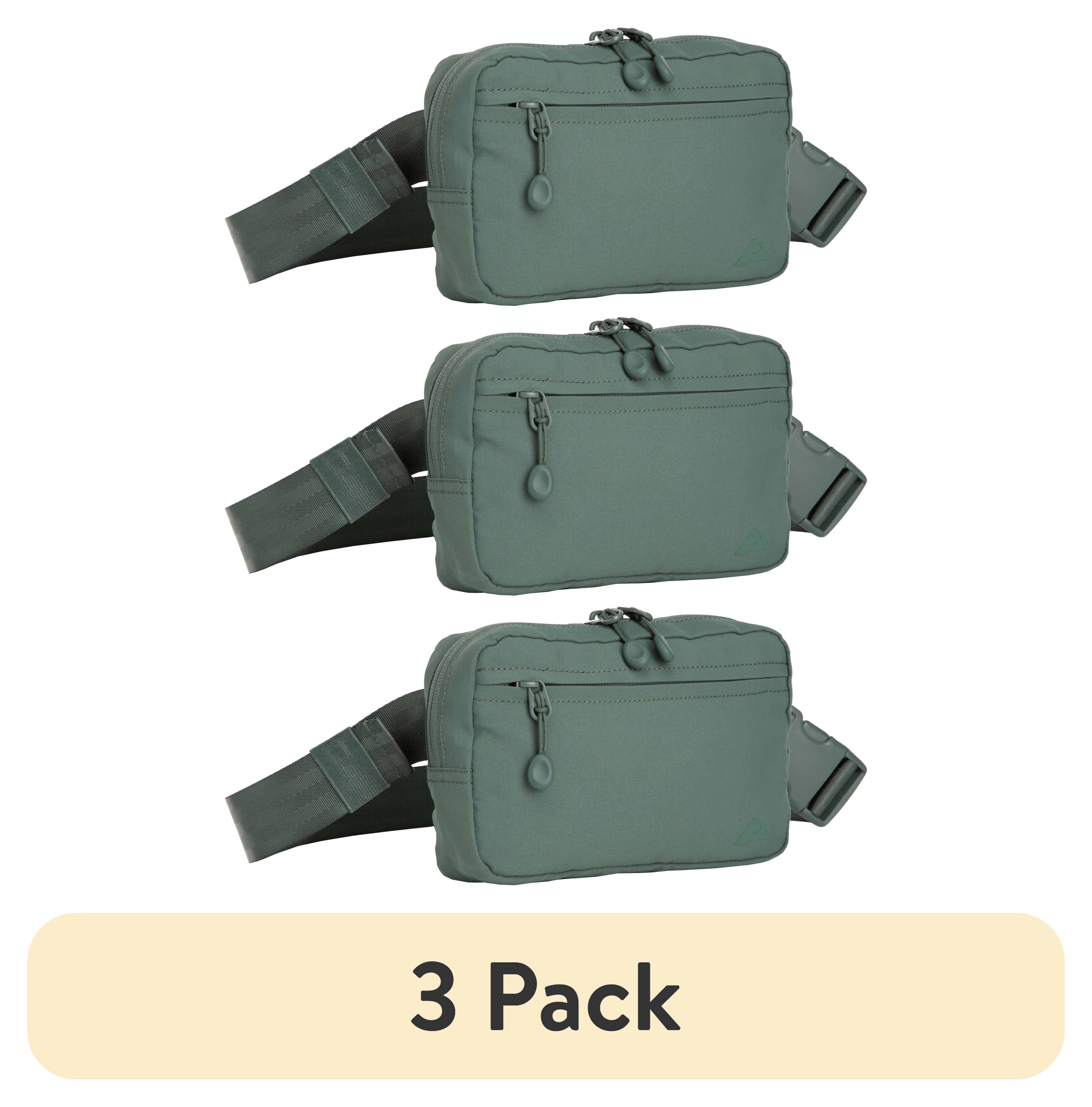 (3 pack) Ozark Trail Denver Waistpack, Sage Fanny pack, Polyester ...