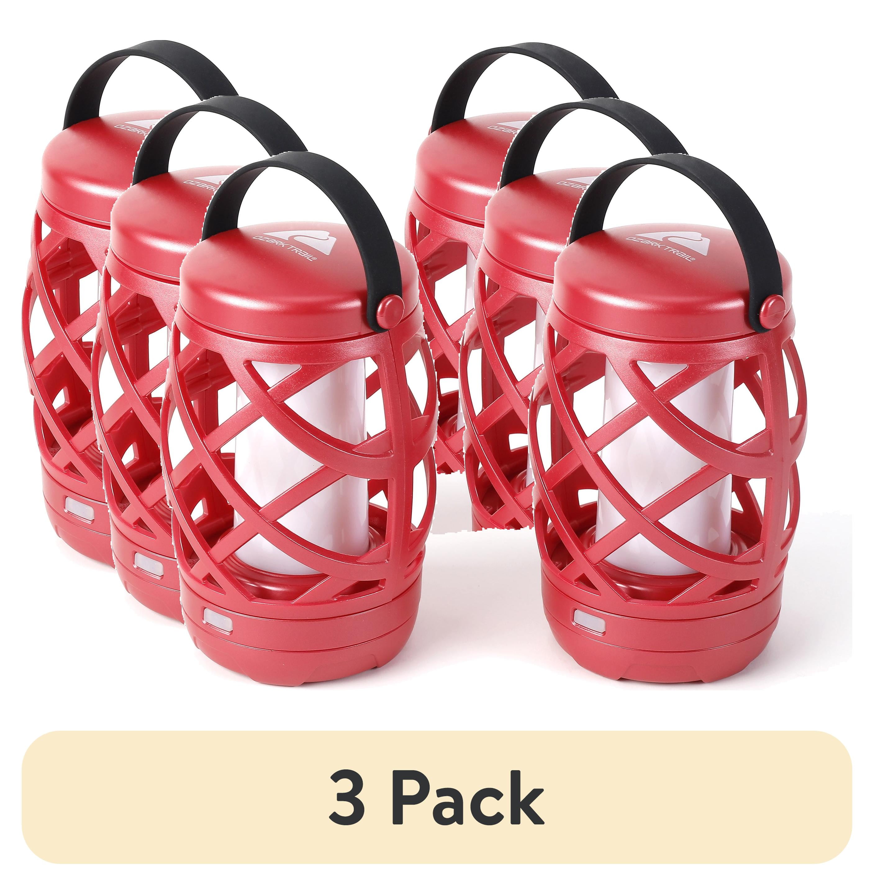 (3 pack) Ozark Trail Flame Light LED Lantern, 100 Lumen, 2 Pack, Red ...