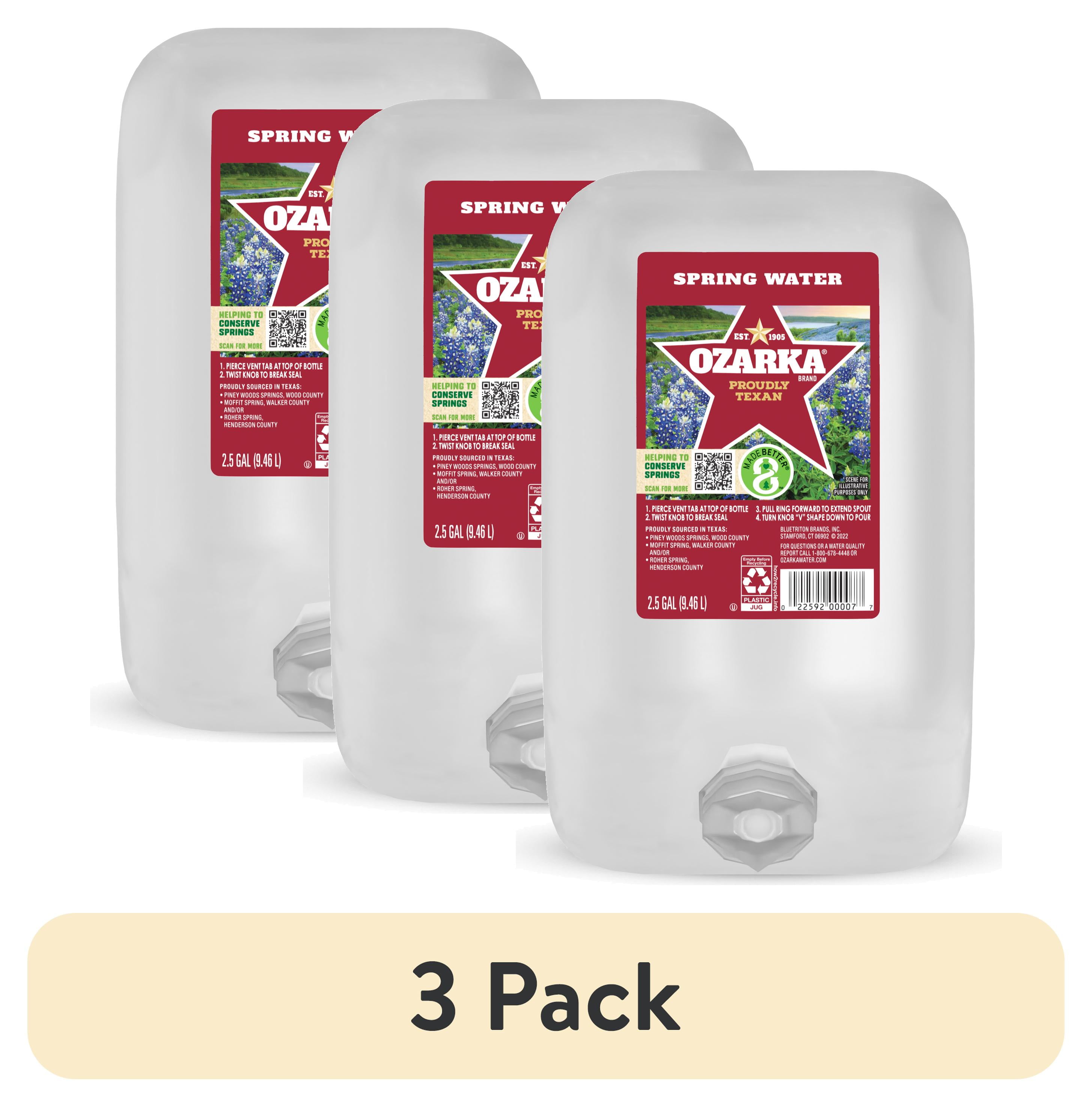 (3 pack) Ozarka Texas Spring Water, 2.5 gal, Single Plastic Jug ...