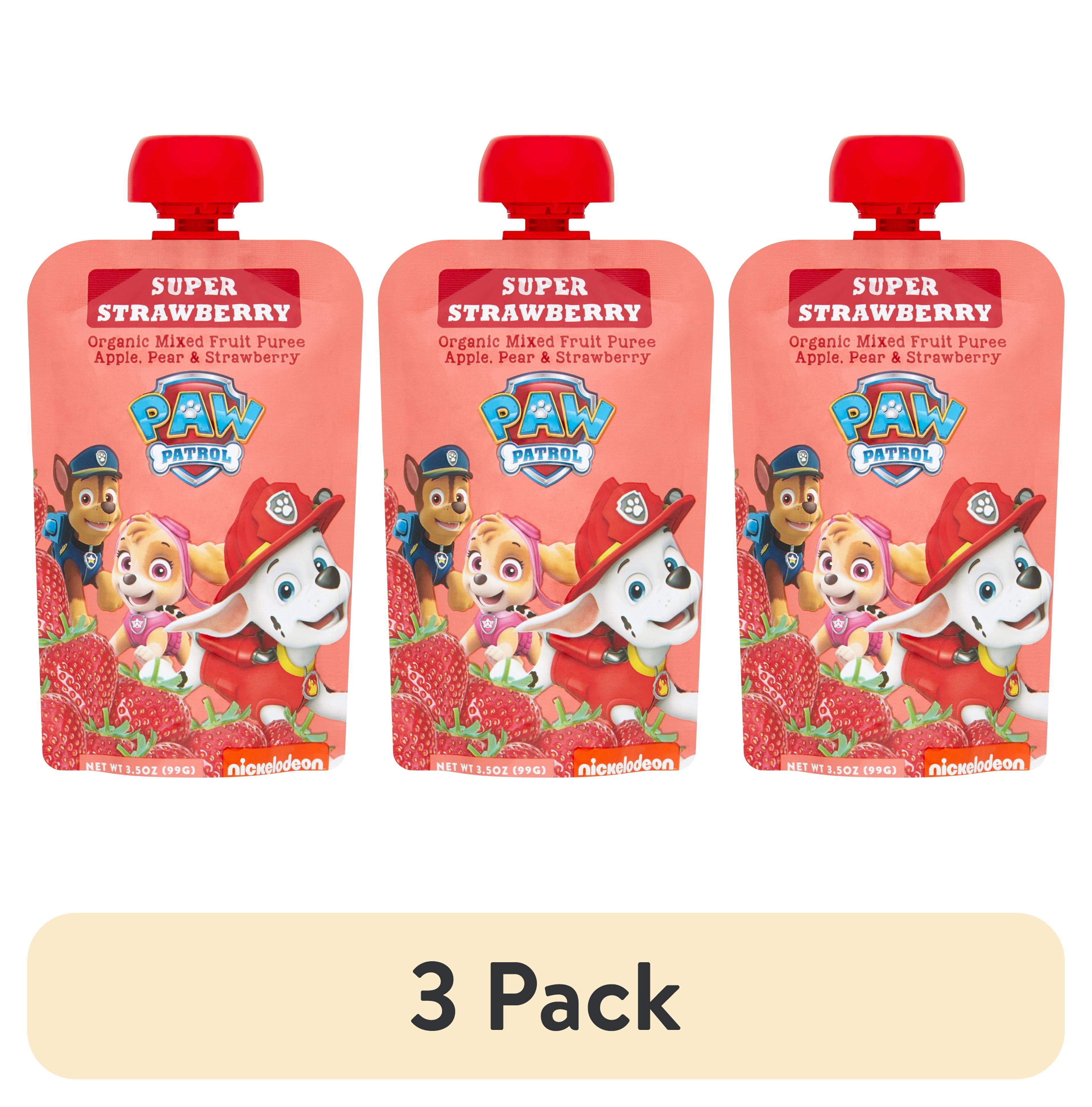 (3 pack) PAW Patrol Super Strawberry Organic Mixed Fruit Puree, 3.5 oz ...