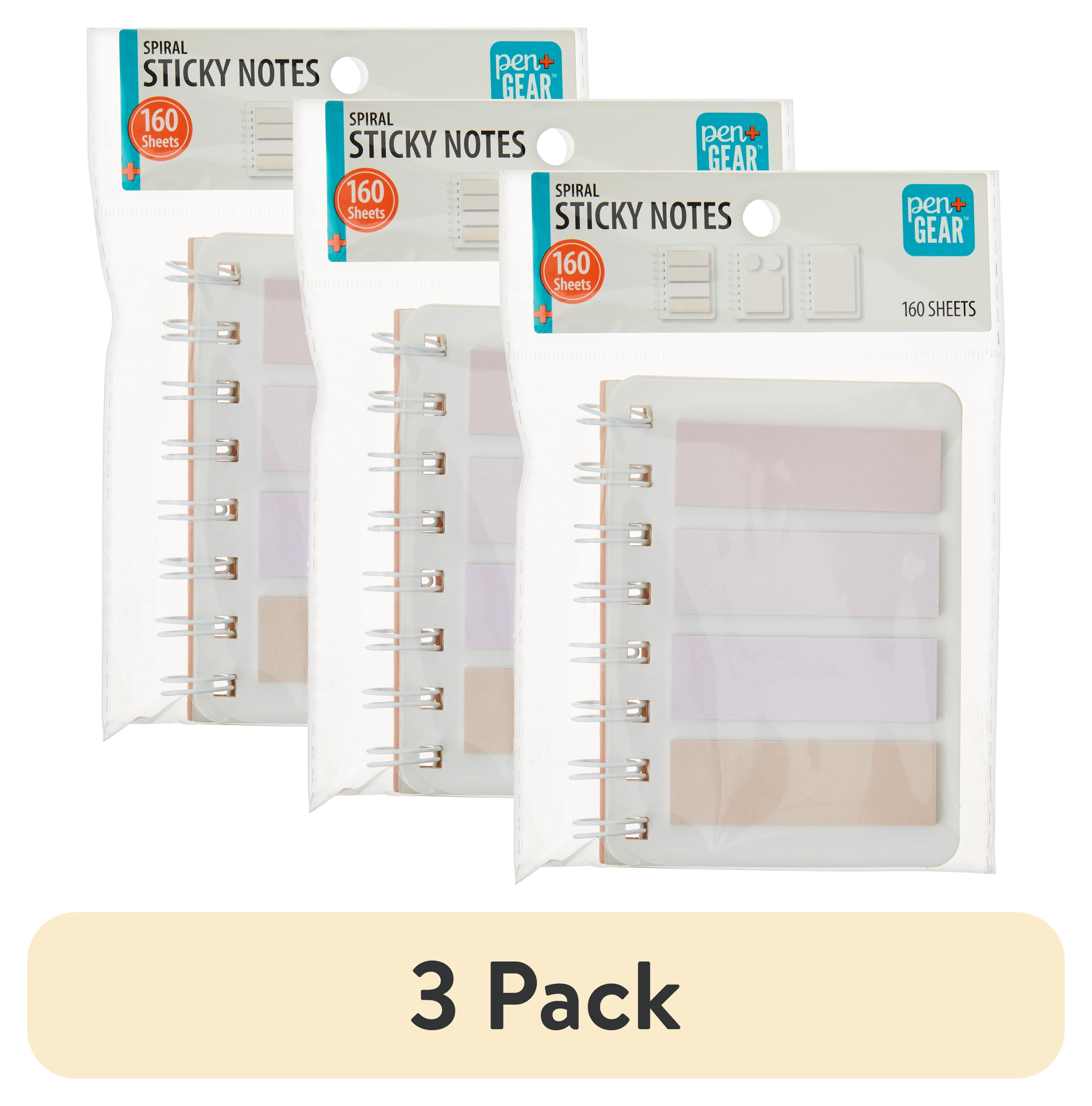 (3 pack) PG Spiral Fashion Sticky Notes, 160 Sheets, Pink - Walmart.com