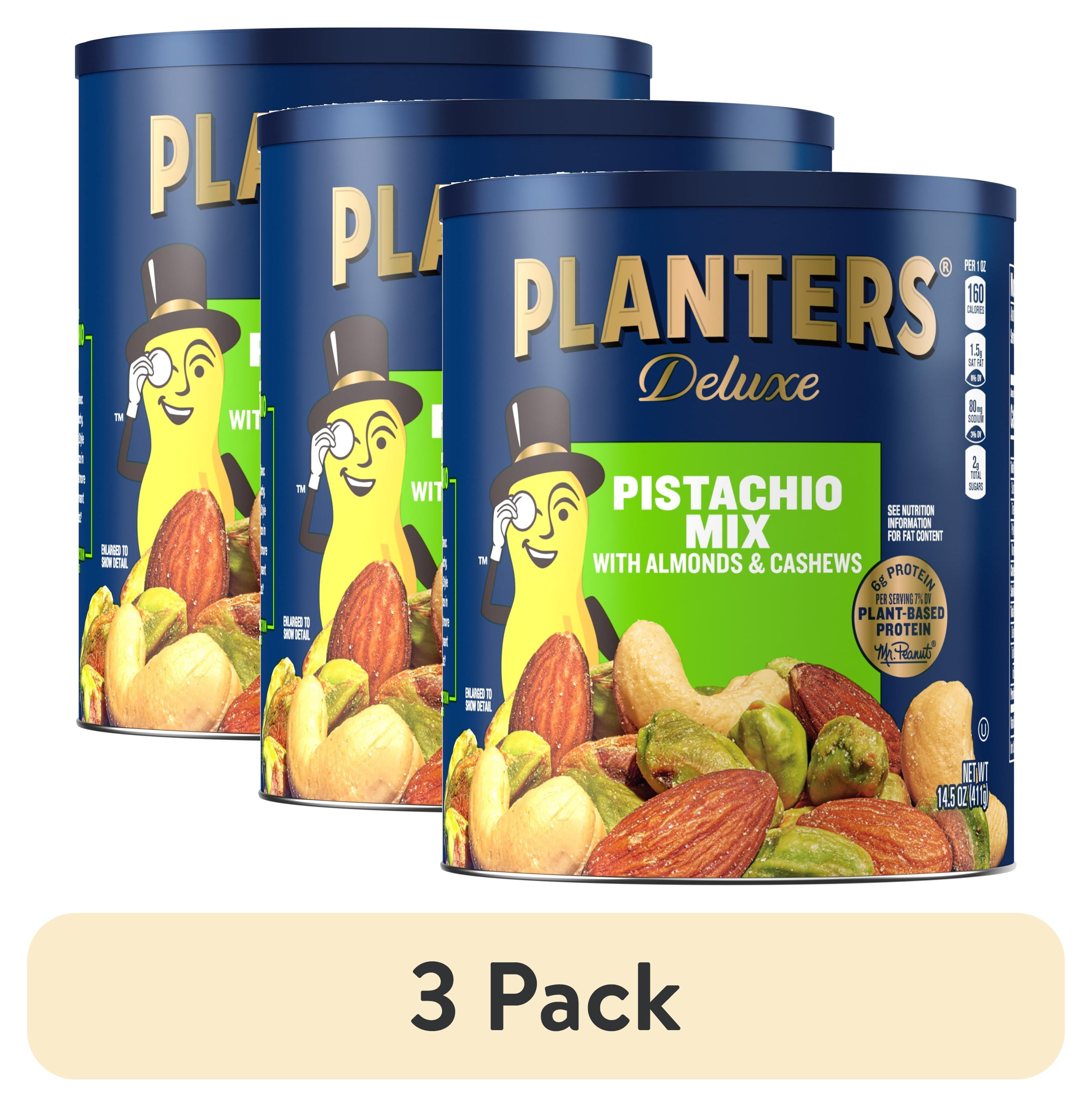(3 pack) PLANTERS Deluxe Pistachio Mix, Party Snacks, Plant-Based ...