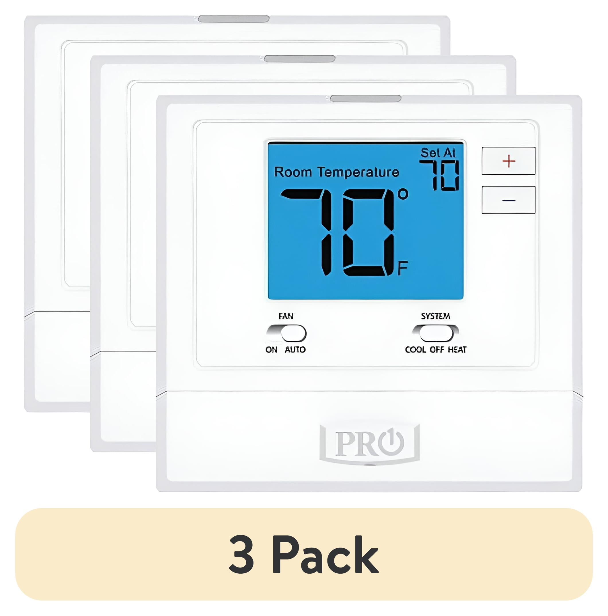 (3 pack) PRO1 IAQ T701 Digital Non-Programmable Thermostat, Single ...