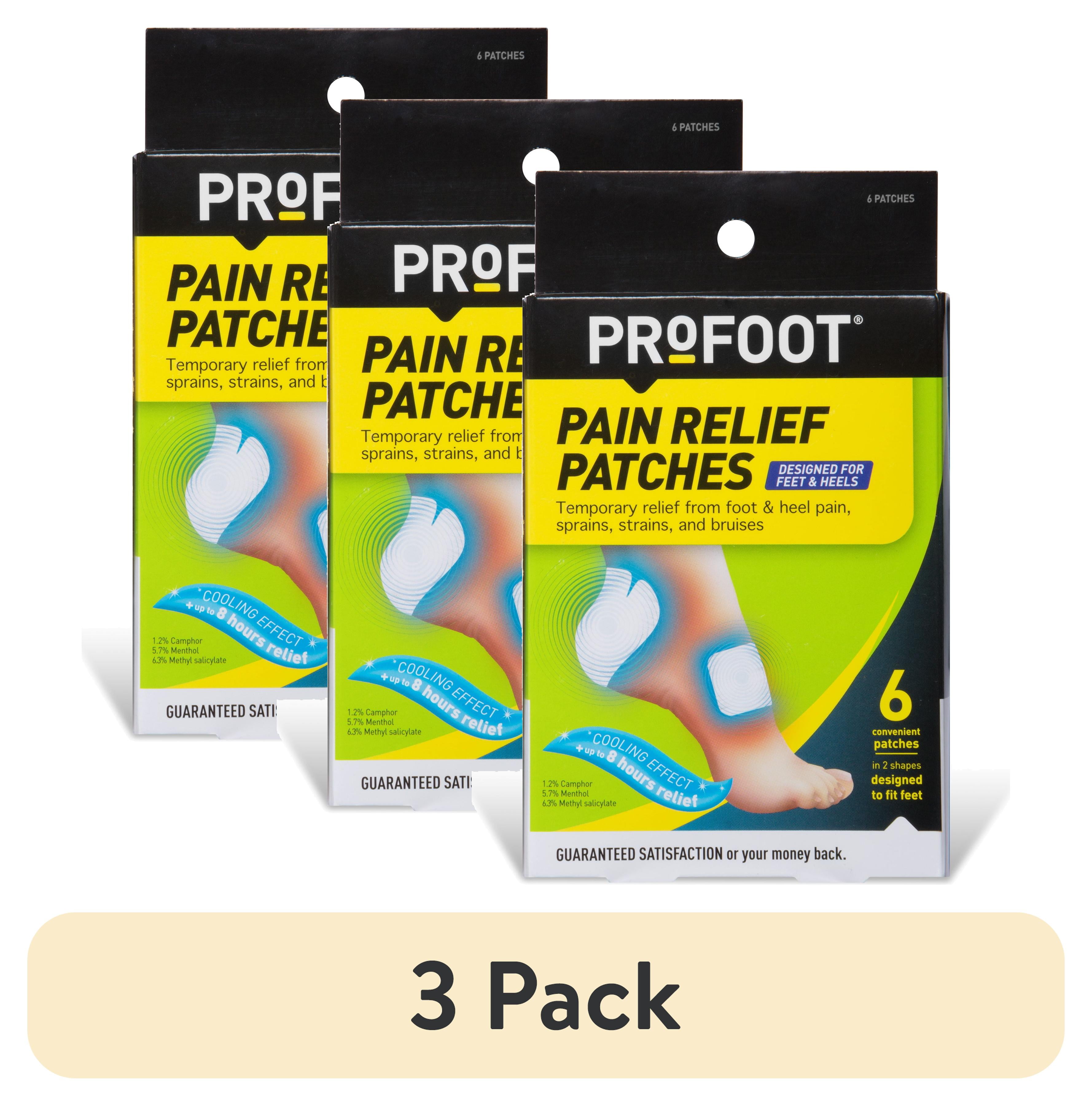 (3 pack) PROFOOT Pain Relief Patches for Foot and Heel Pain, 6 Count ...
