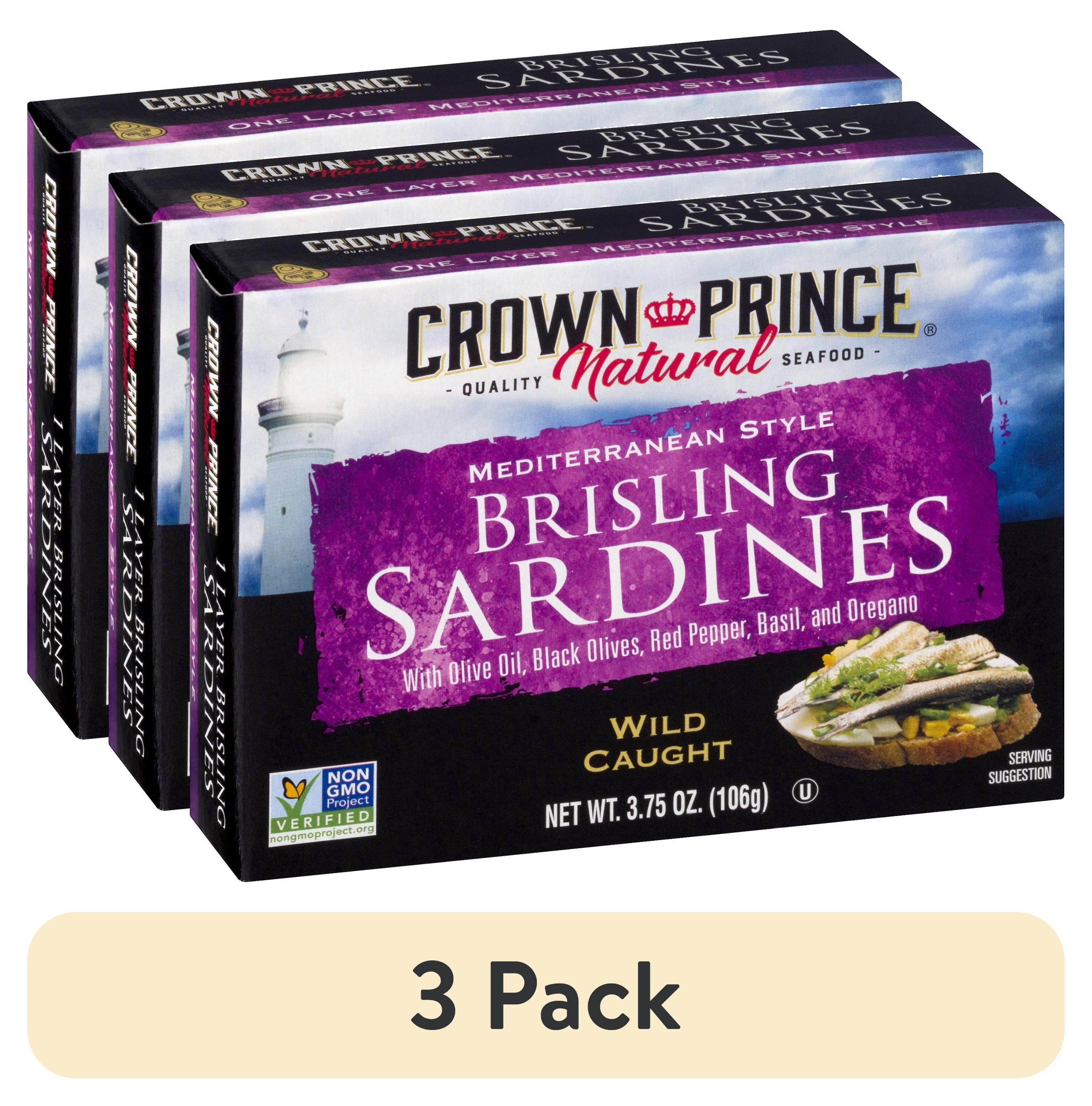 (3 pack) Crown Prince Natural Brisling Sardines, Mediterranean Style, 3 ...