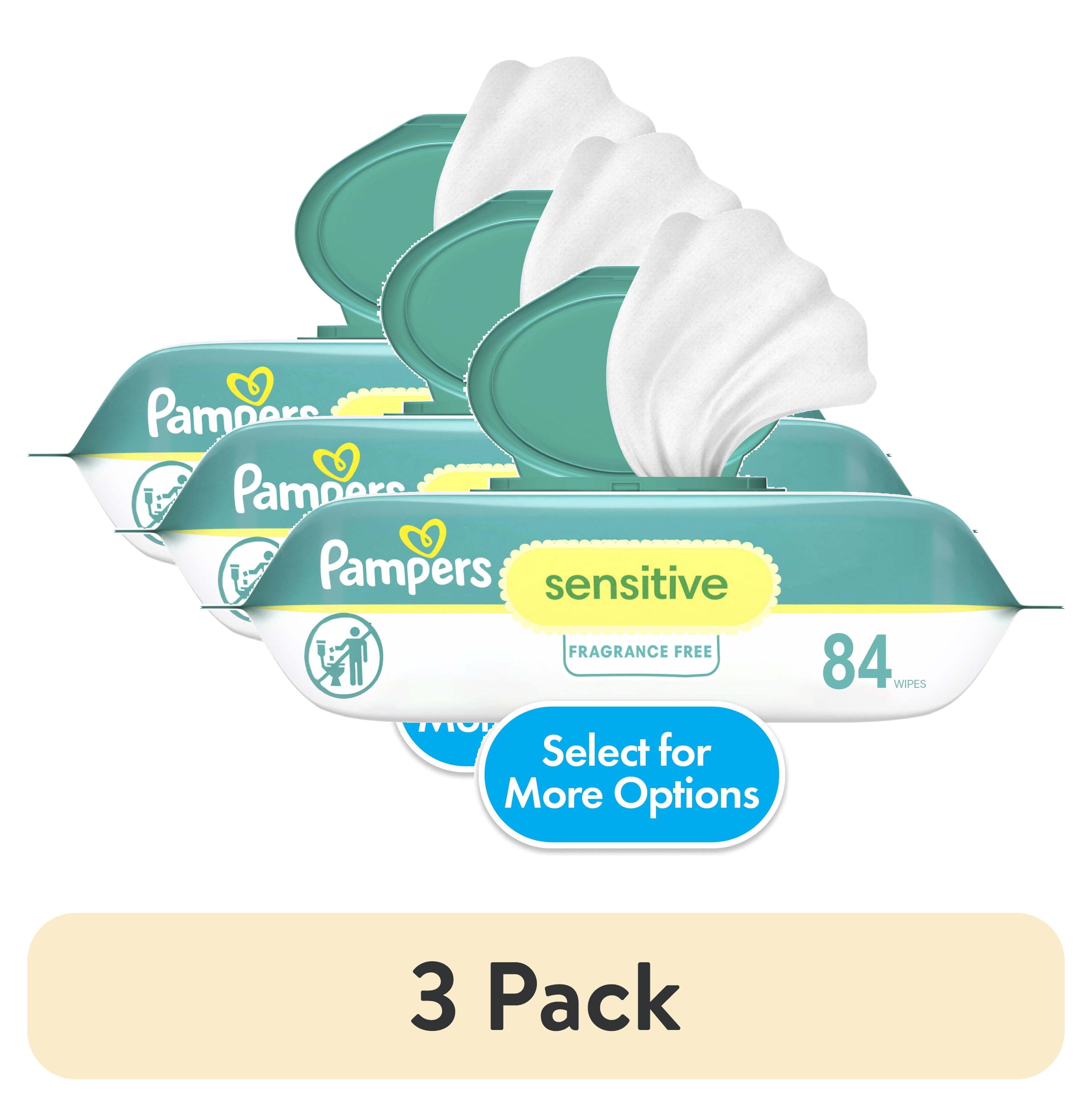 (3 pack) Pampers Sensitive Baby Wipes Unscented, 1 Pack, 84 Total Count ...