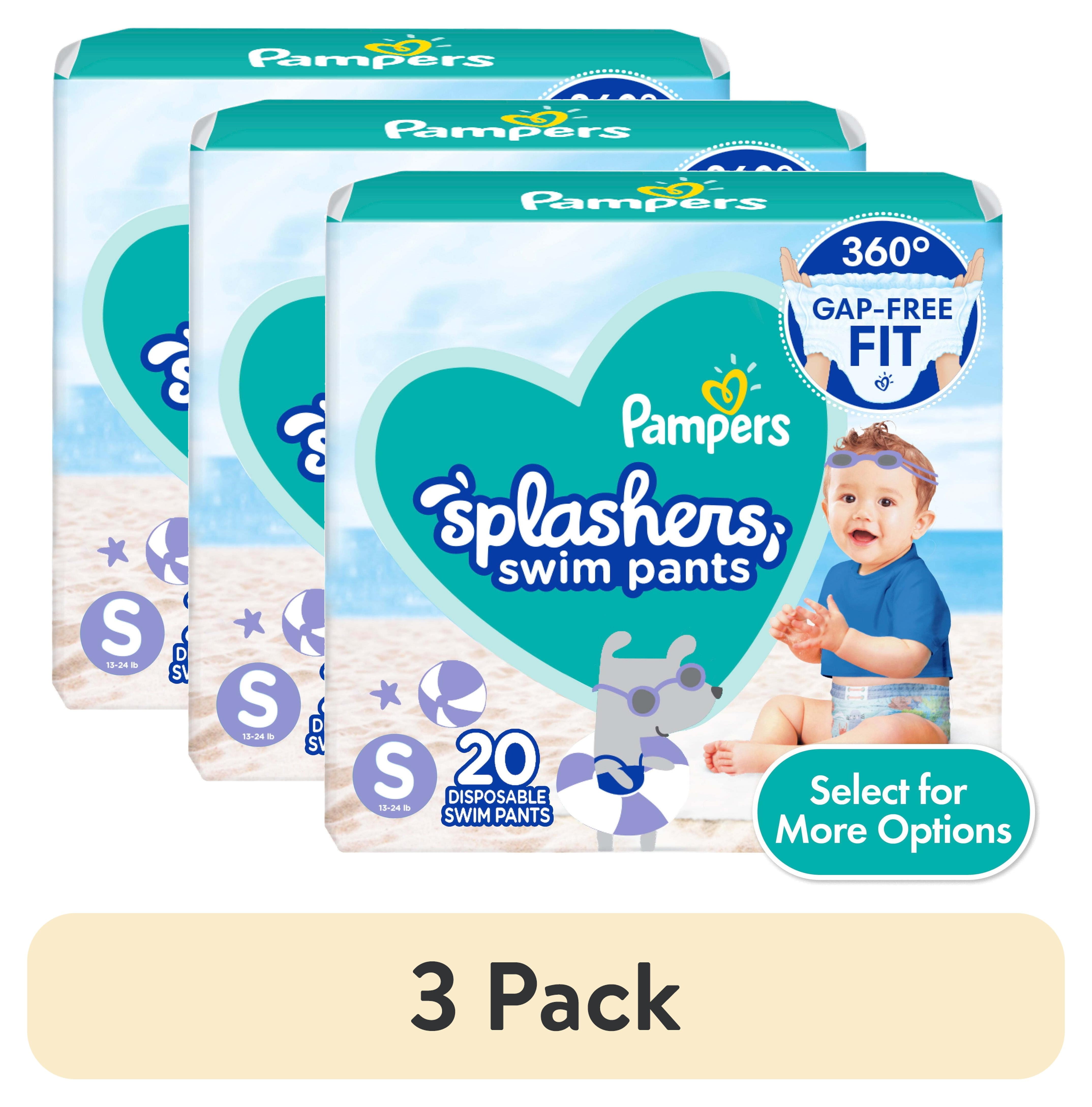 (3 pack) Pampers Splashers Swim Diapers Size 2-3, 20 Count (Select for ...