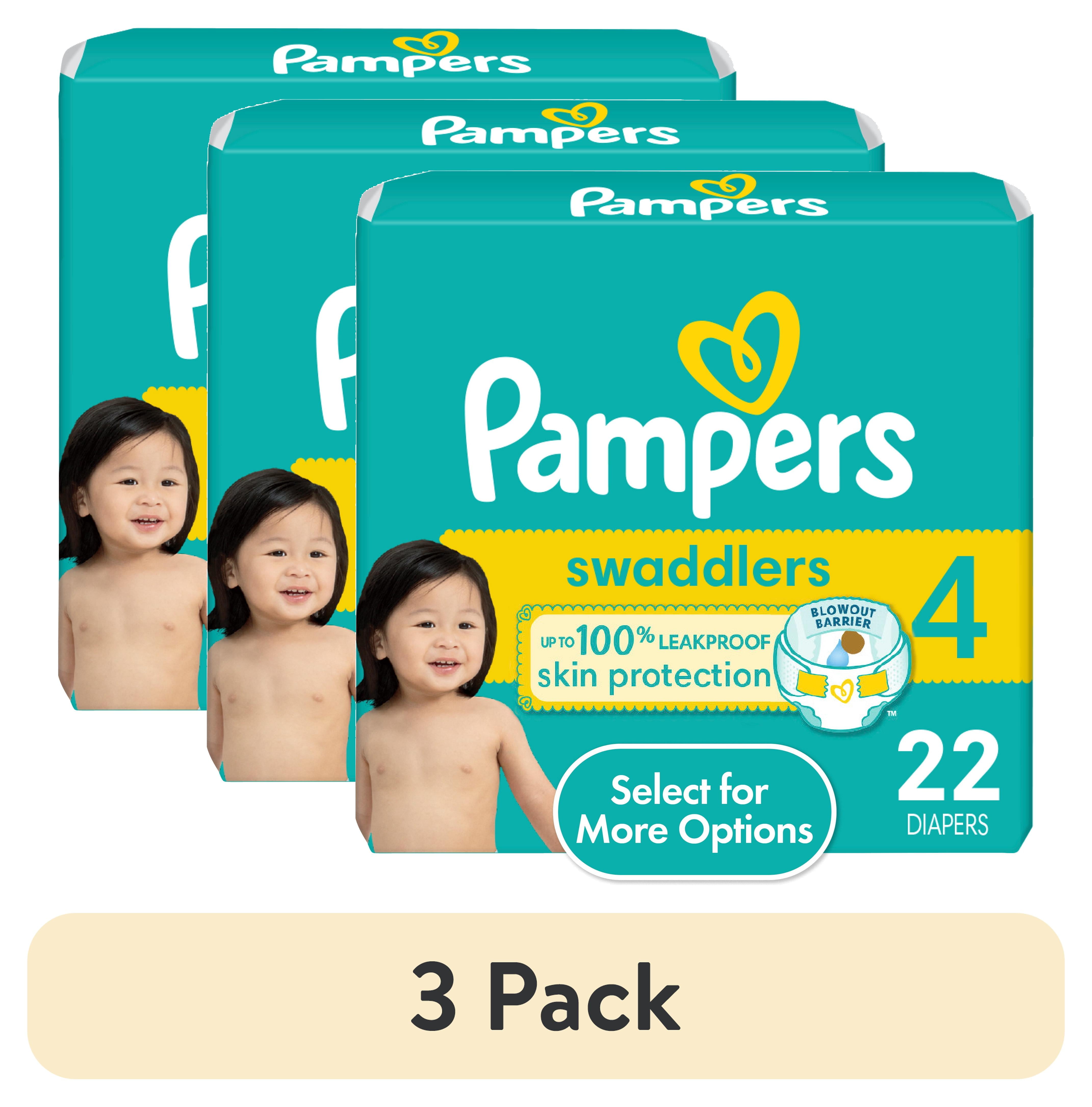 (3 pack) Pampers Swaddlers Baby Diaper Size 4, 22 Count (Select for ...