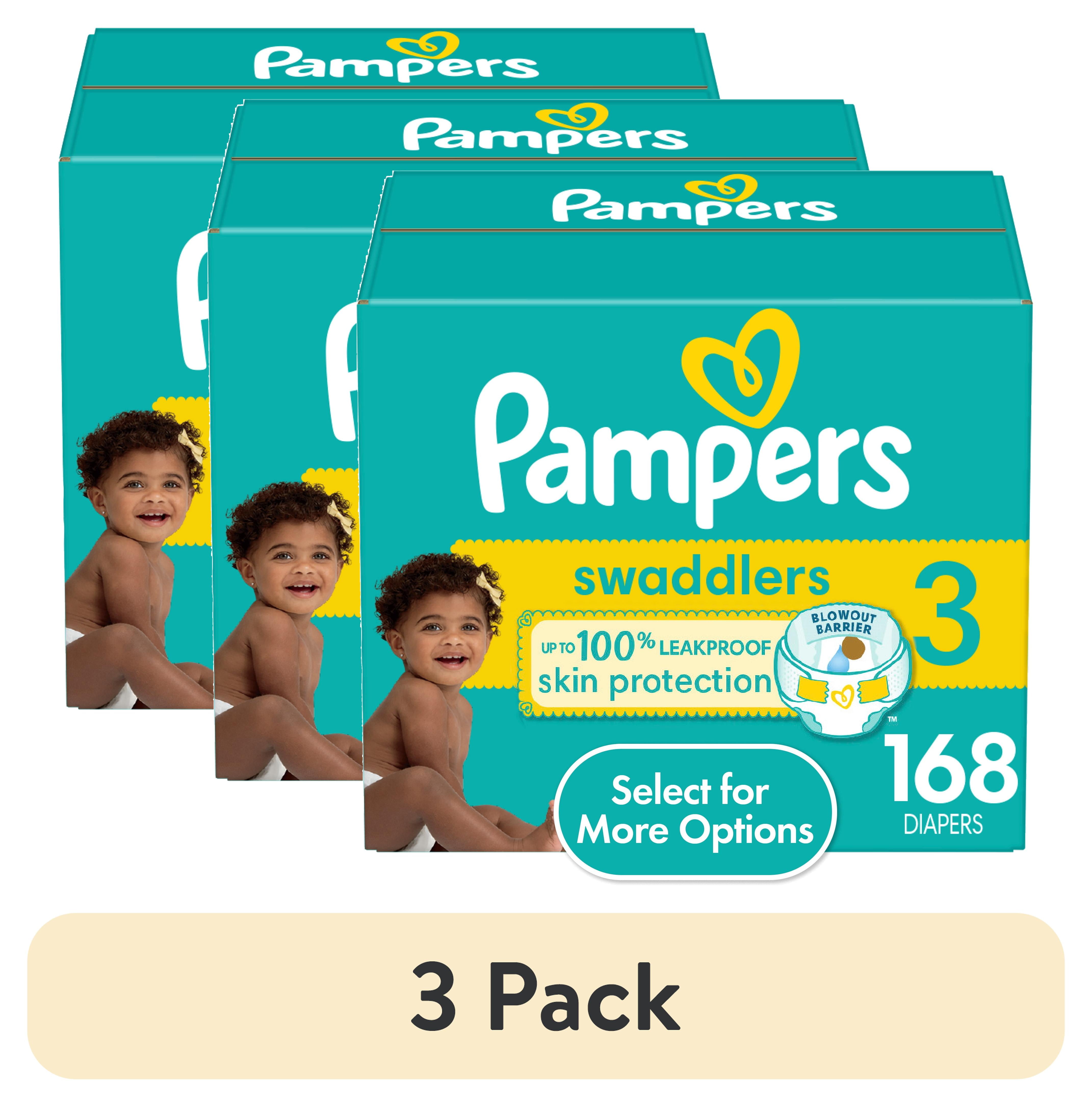 (3 pack) Pampers Swaddlers Baby Diapers Size 3, 168 Count (Select for ...