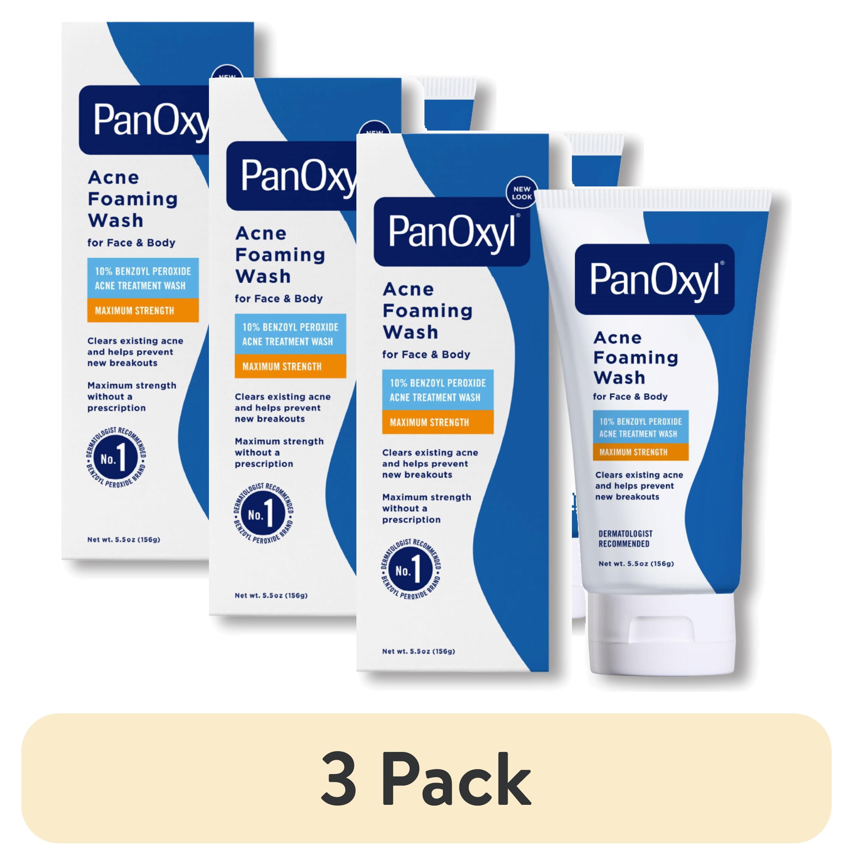(3 pack) PanOxyl Foaming Acne Wash, 10% Benzoyl Peroxide, Maximum ...