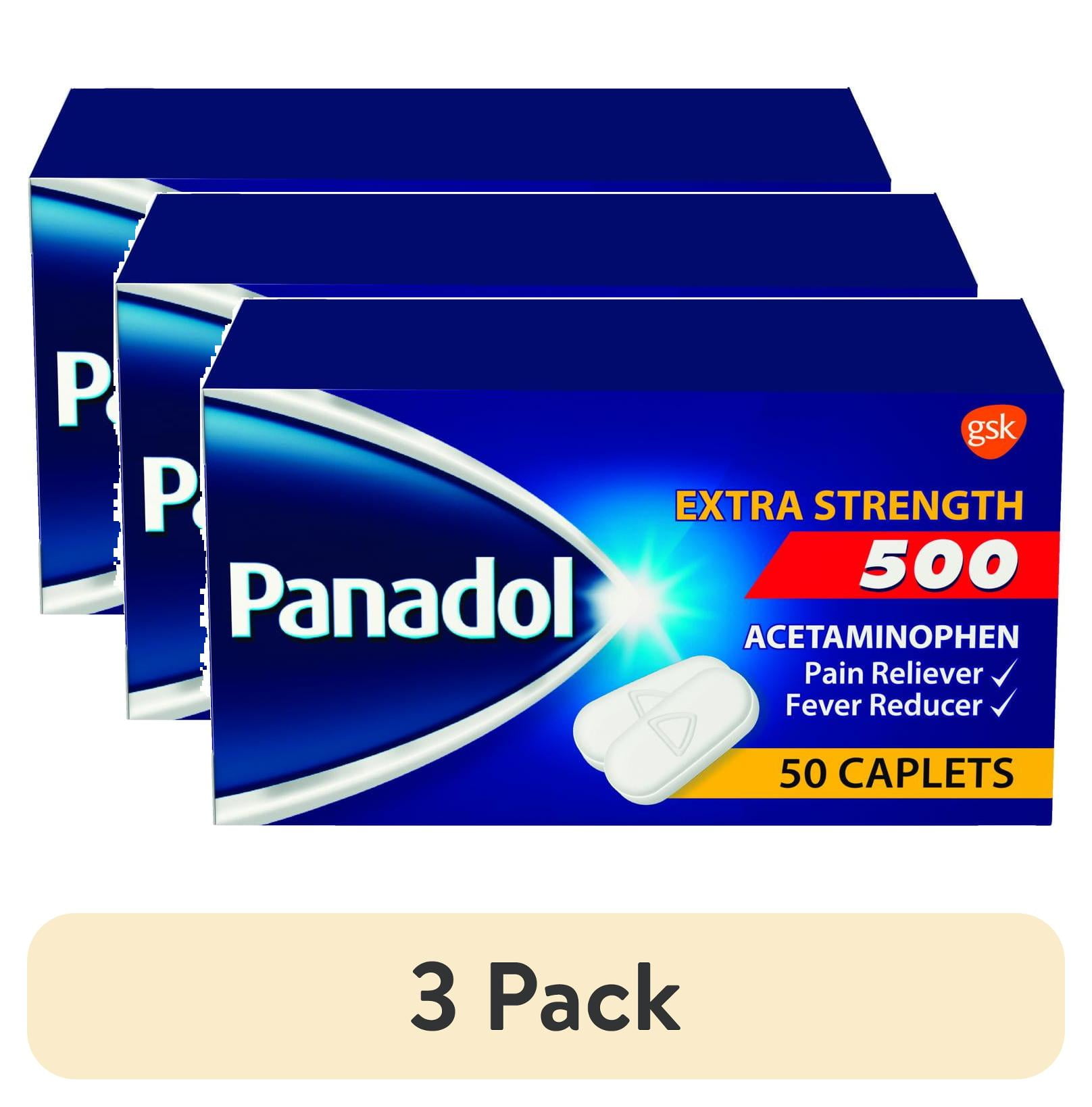 (3 pack) Panadol Extra Acetaminophen Pain Reliever & Fever Reducer ...