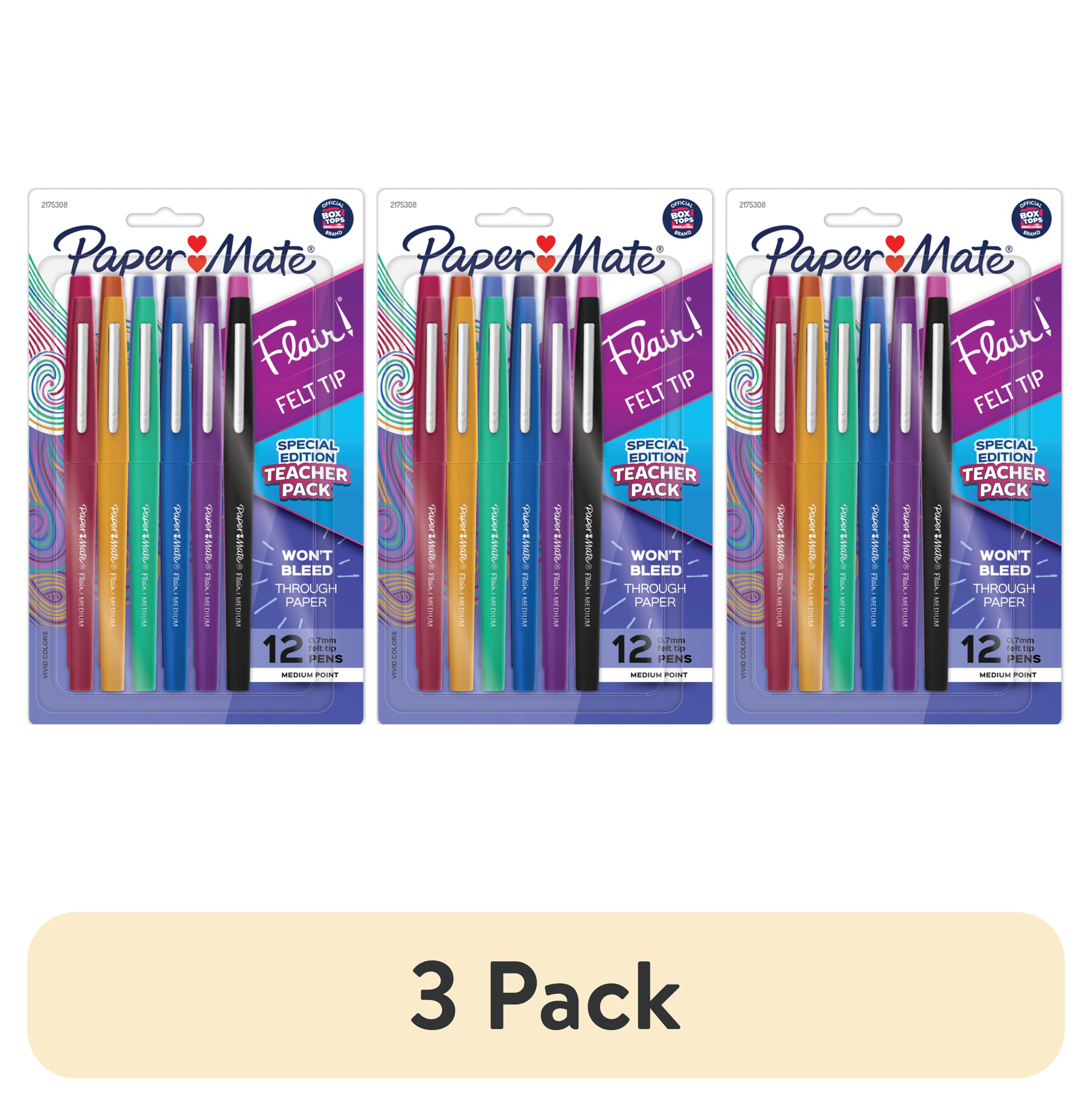 (3 pack) Paper Mate Flair Felt Tip Pens, Medium Point, 0.7mm, Assorted ...