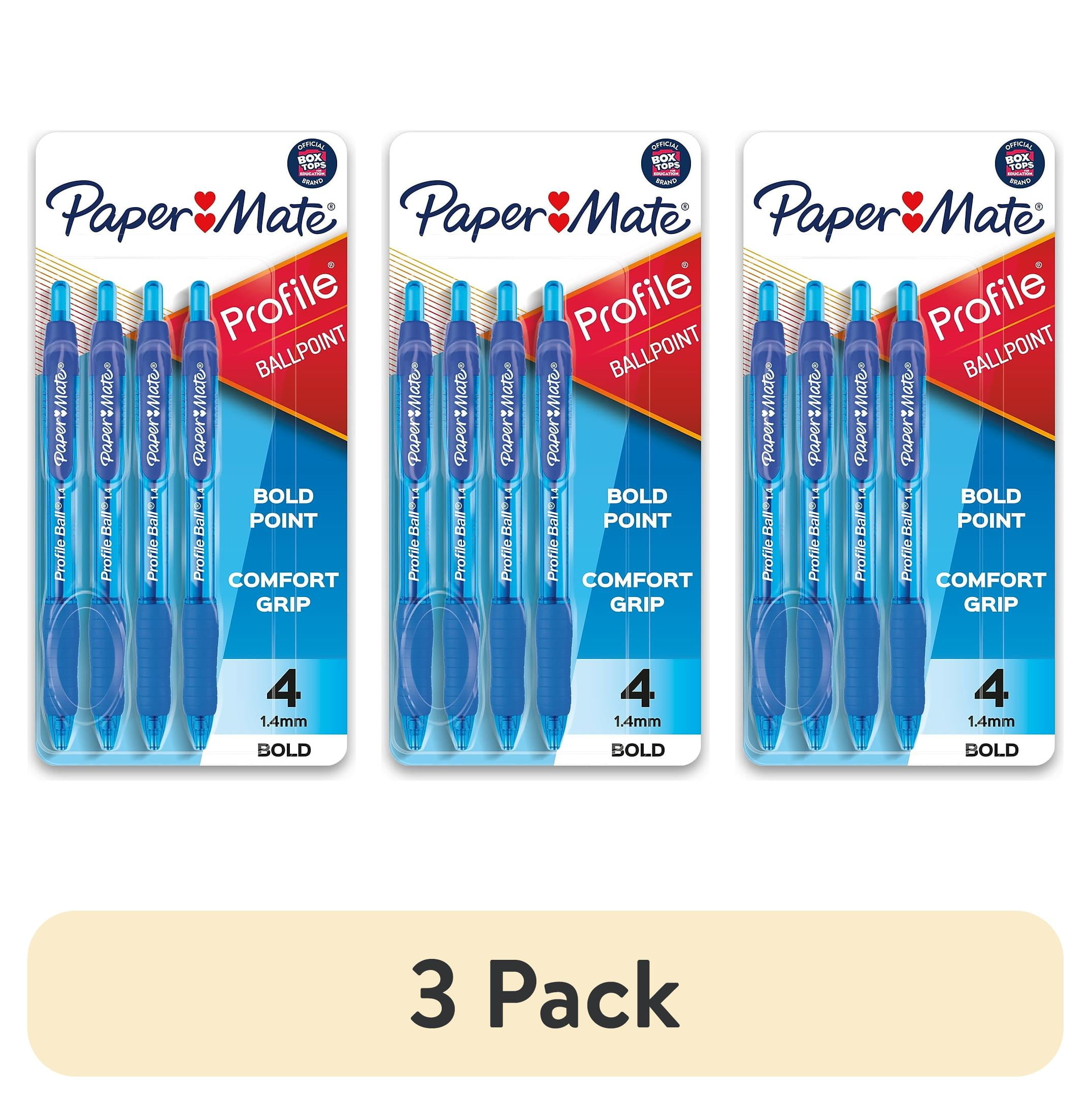 (3 pack) Paper Mate Profile Retractable Ballpoint Pen, Bold Point, 1.4 ...