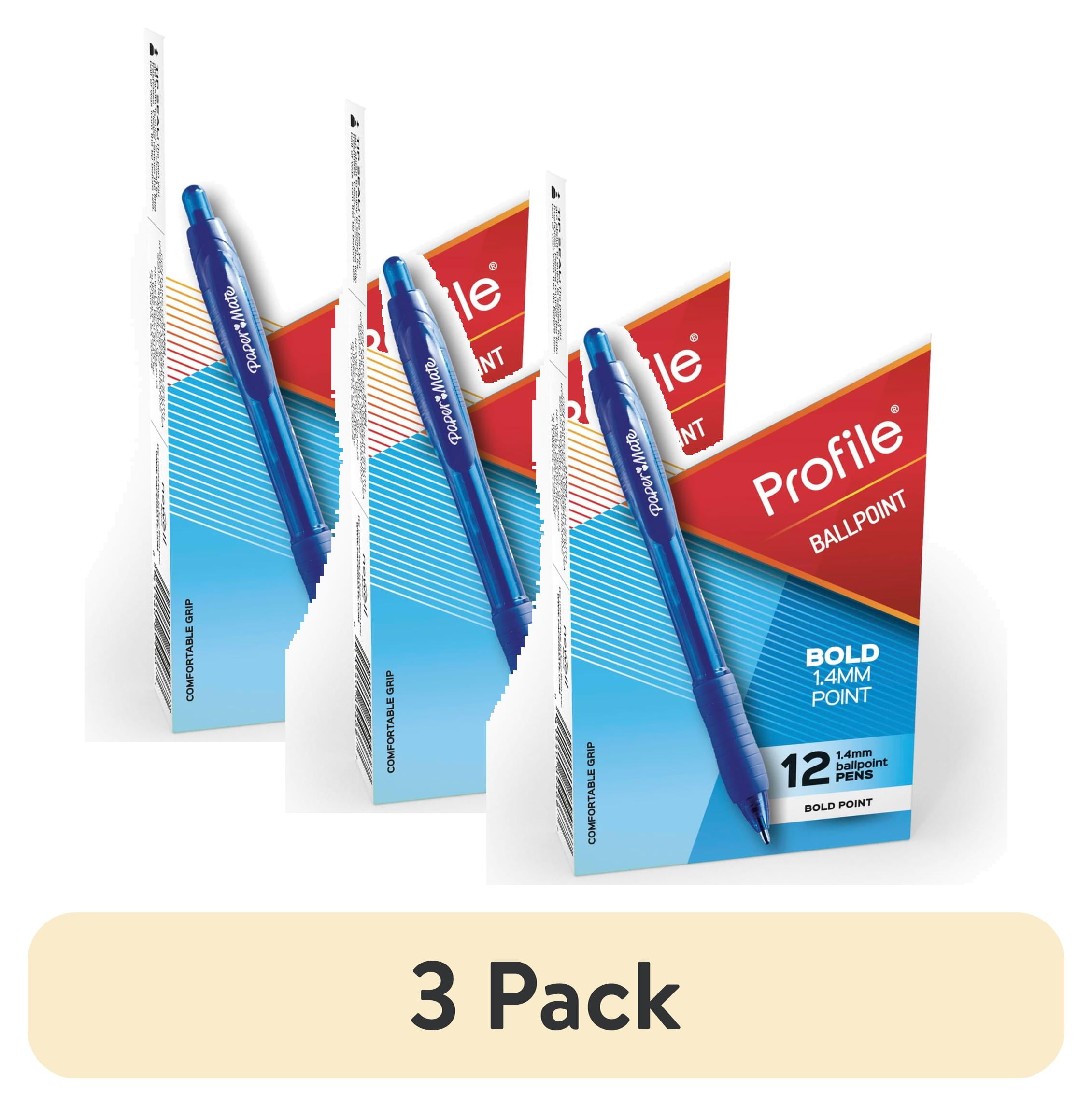 (3 pack) Paper Mate Profile Retractable Ballpoint Pens, Bold Point (1 ...