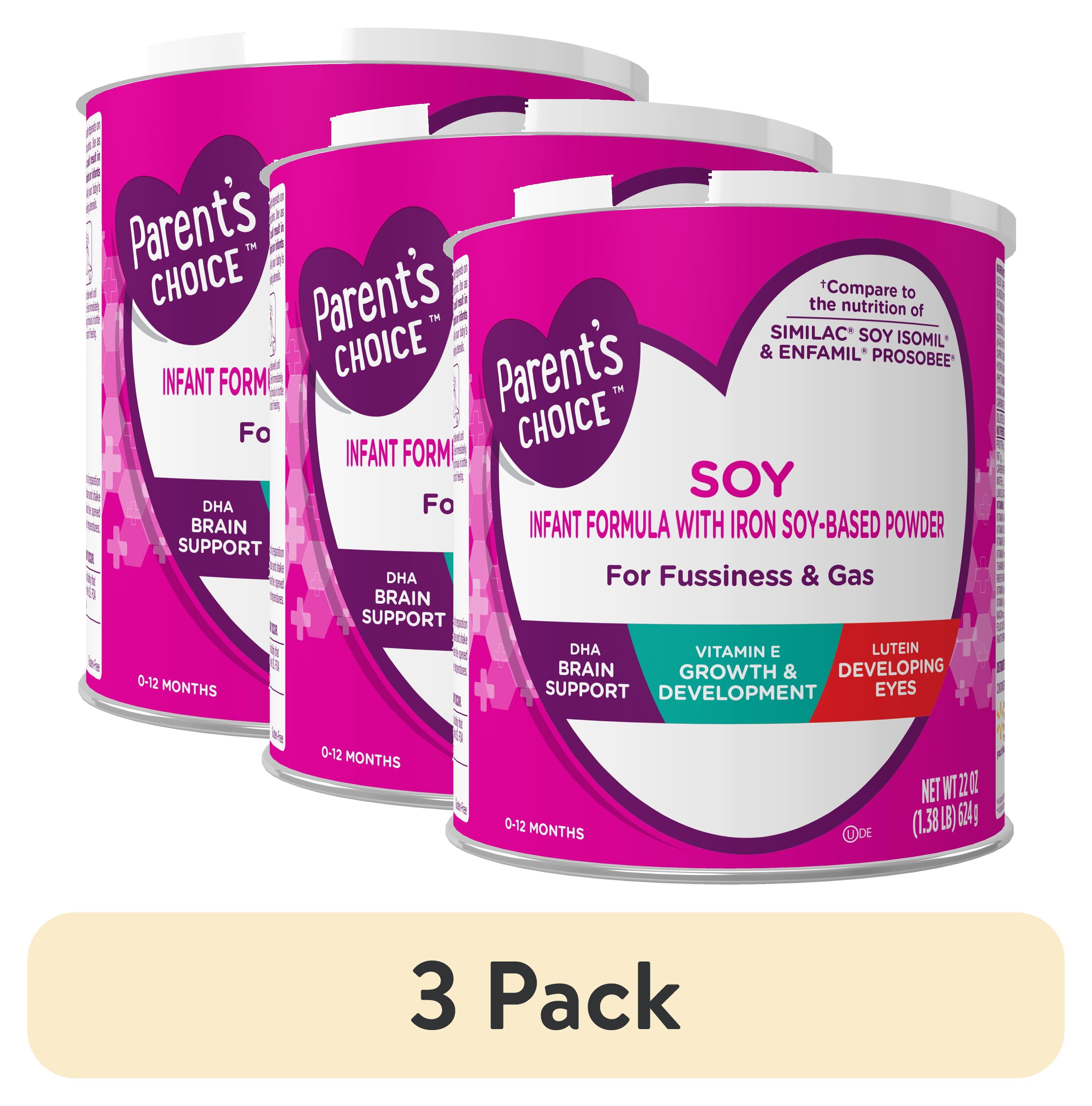 (3 pack) Parent's Choice Soy Infant Formula, 22 oz - Walmart.com