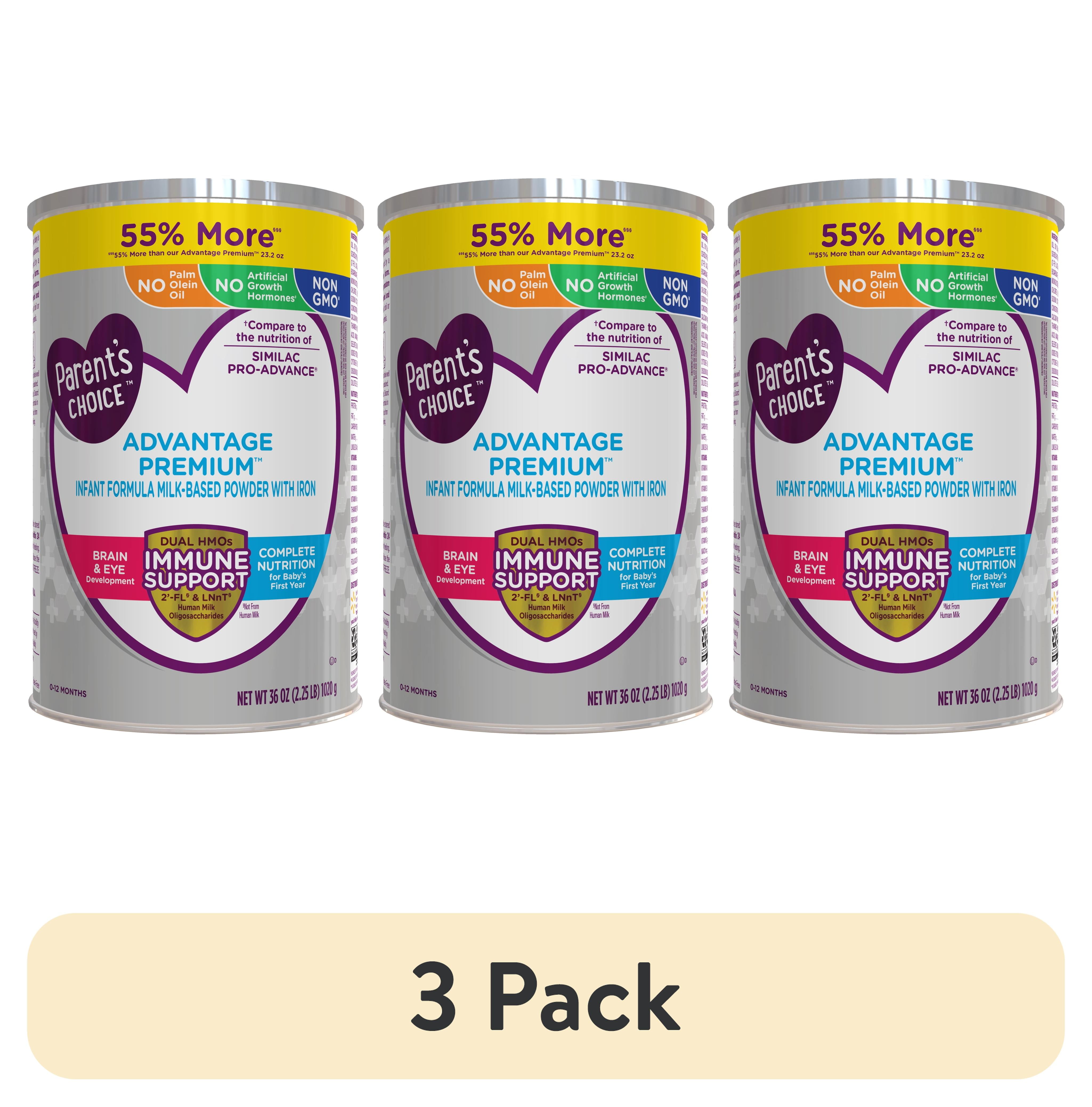 (3 pack) Parent's Choice Advantage Premium Powder Baby Formula, Non-GMO ...