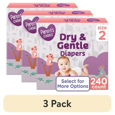 (2 pack) Parent's Choice Dry & Gentle Diapers Size 7, 120 Count (Select ...