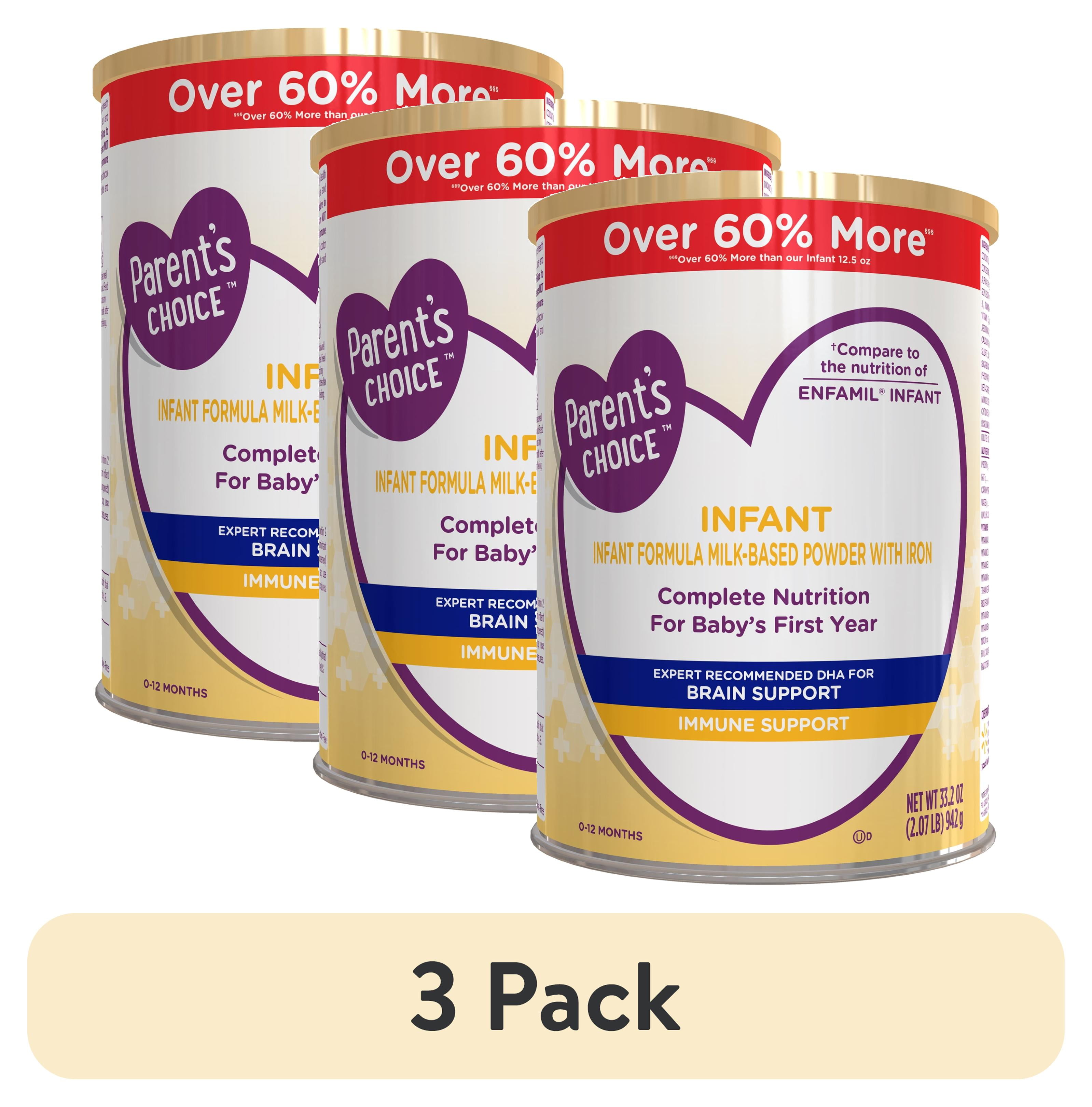 (3 pack) Parent's Choice Infant Formula Milk-Based Powder with Iron, 33 ...