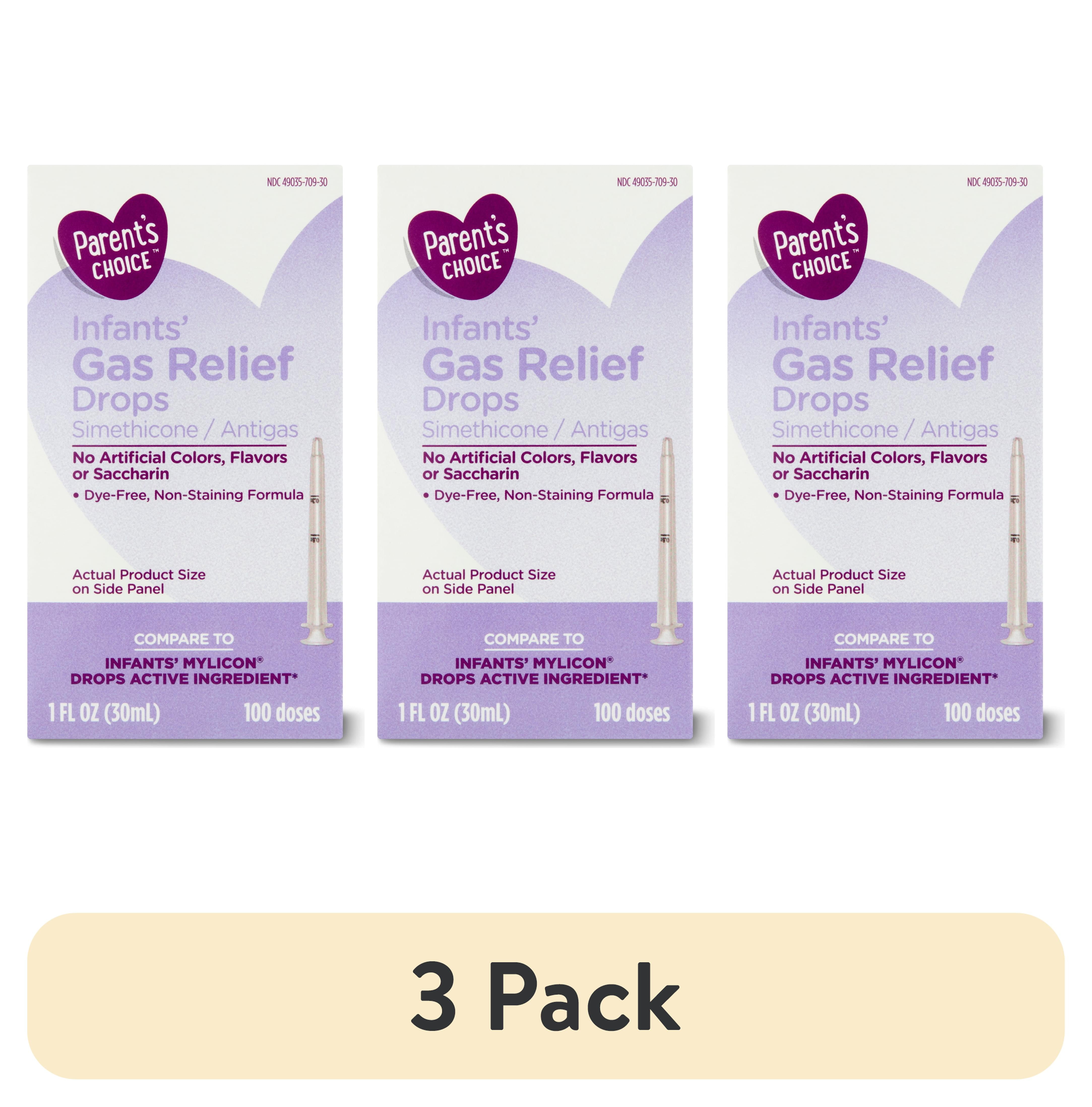 (3 pack) Parent's Choice Infants' Gas Relief Simethicone Drops 20mg, 1 ...