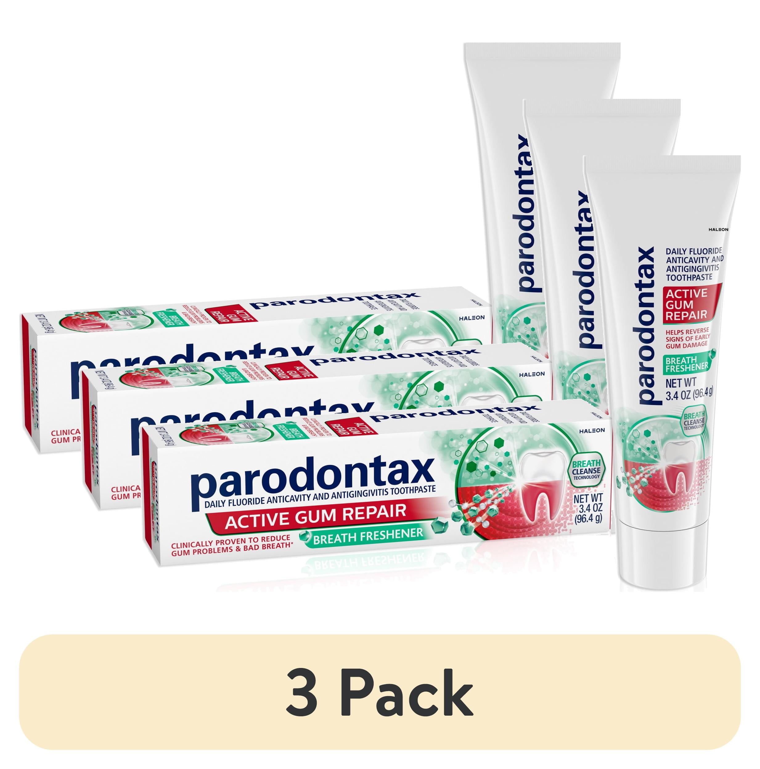(3 pack) Parodontax Active Gum Repair Breath Freshener Toothpaste, 3.4 ...