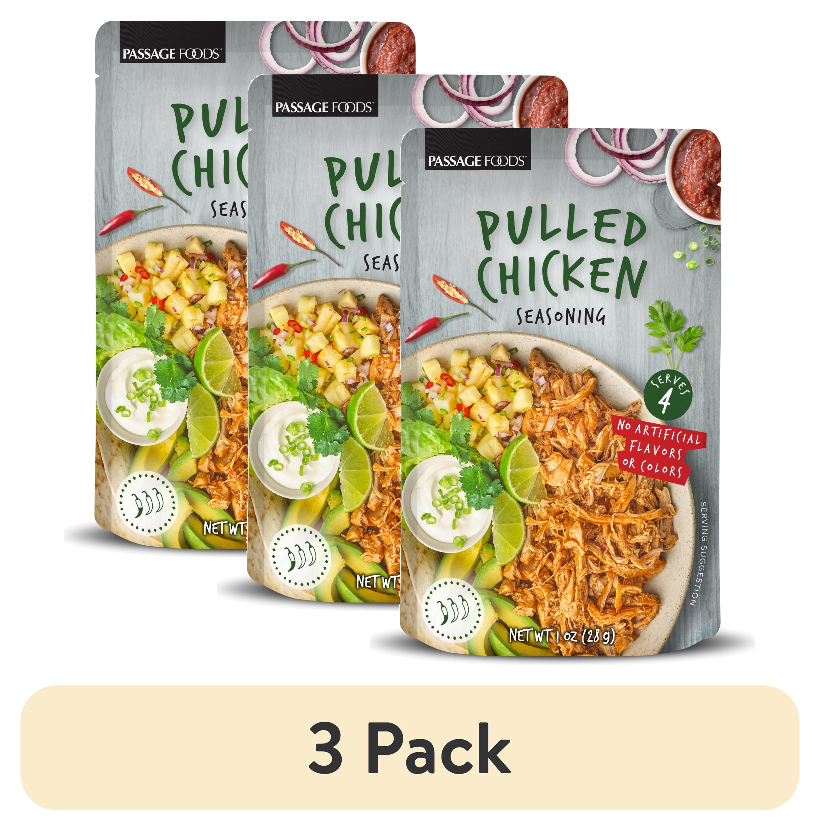 (3 pack) Passage Foods Pulled Chicken Seasoning Mix, 1 oz - Walmart.com