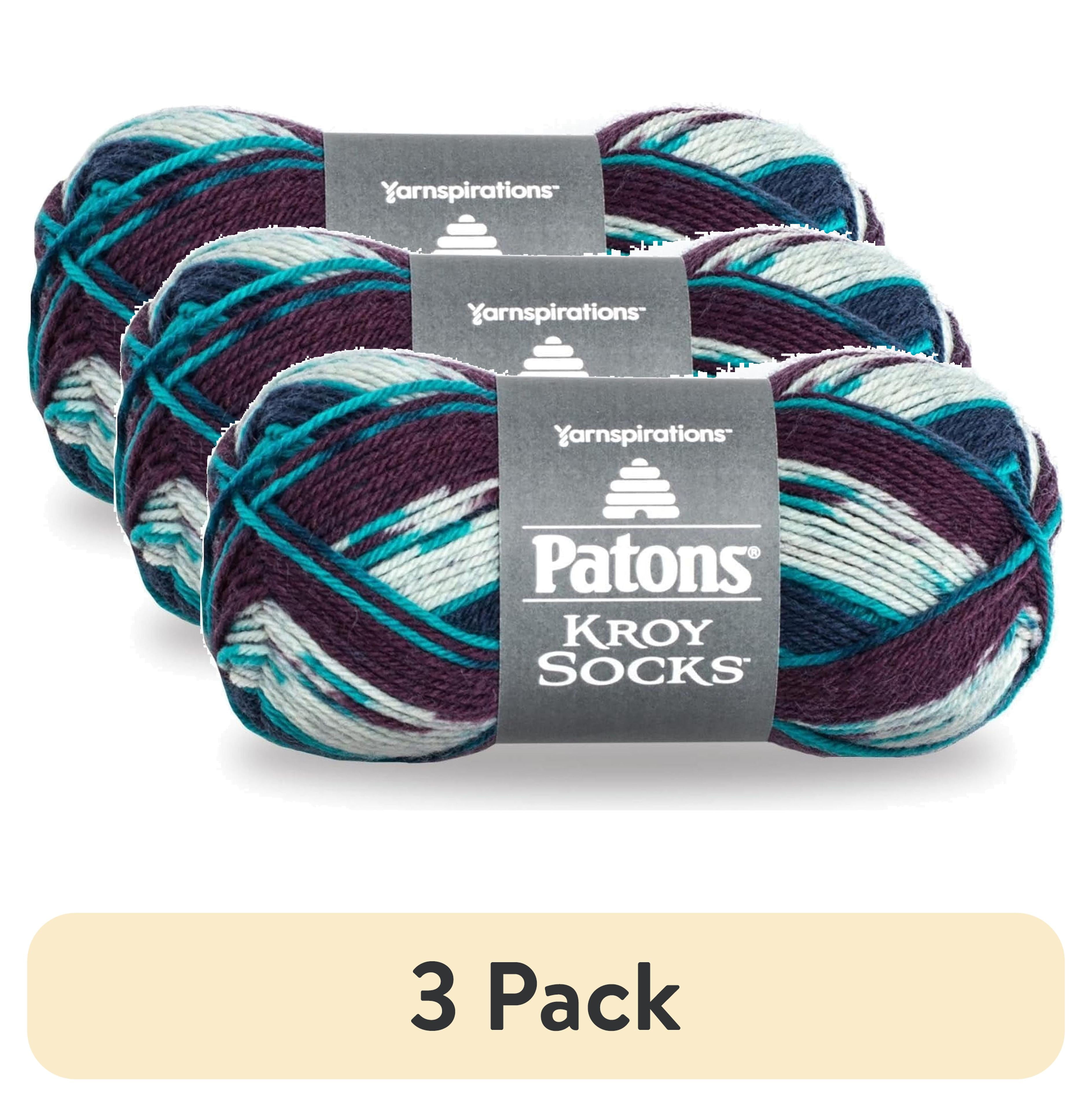 (3 pack) Patons Kroy Socks Yarn-Blue Raspberry - Walmart.com