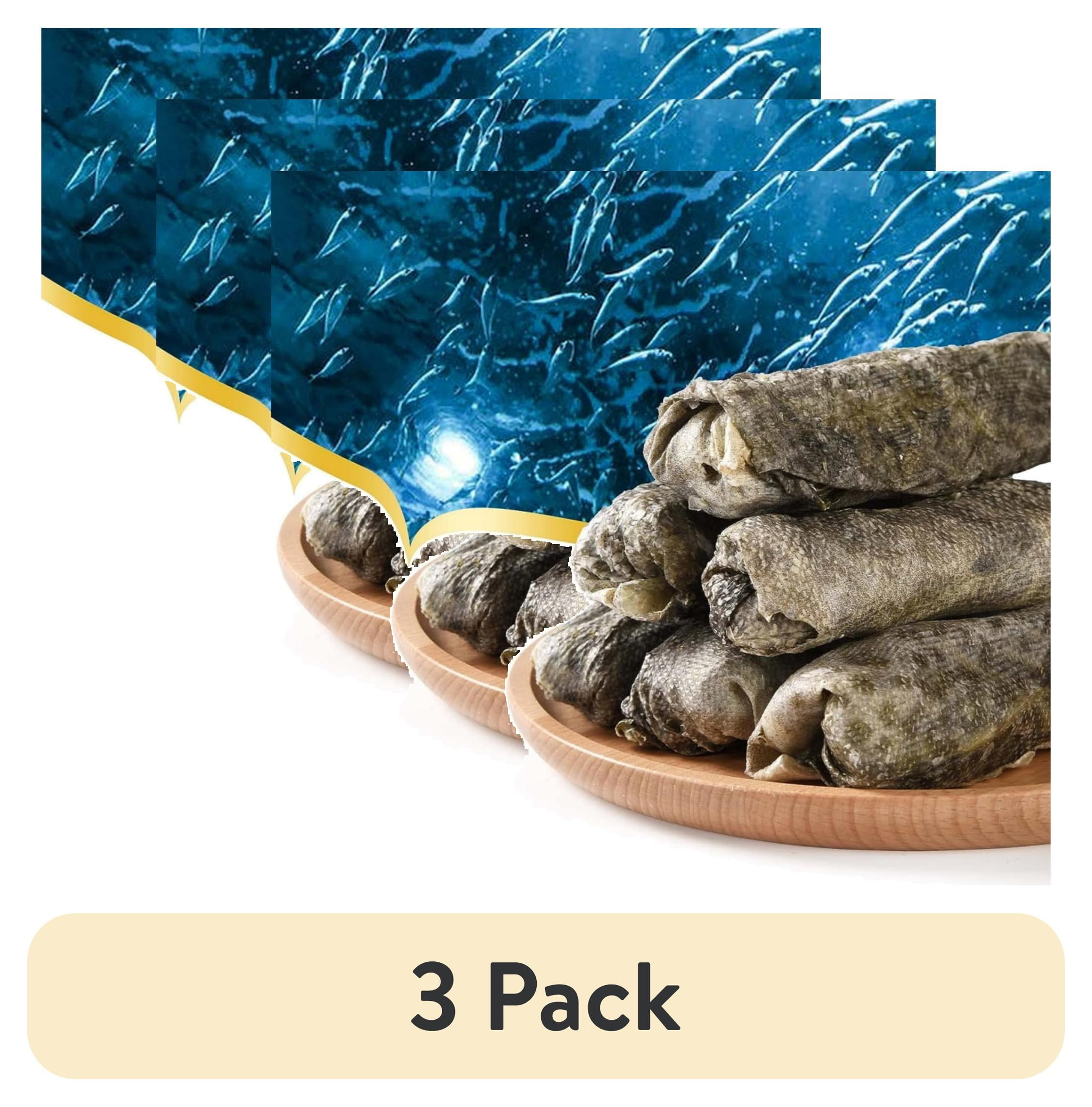 (3 pack) Pawmate Natural Cod Skin Sticks Dog Treats, Premium Cod Skin ...