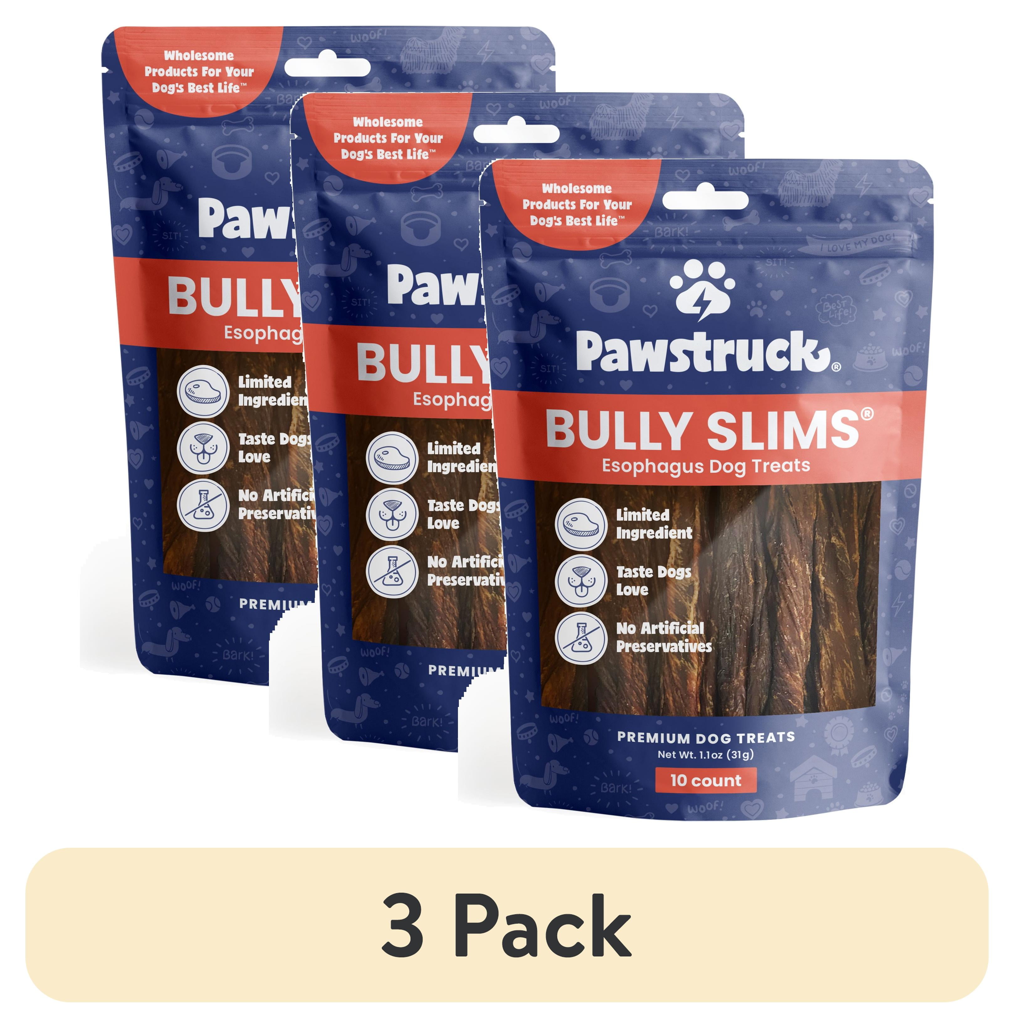 (3 pack) Pawstruck Natural Beef Bully Slims Gullet Chew Sticks for Dogs ...