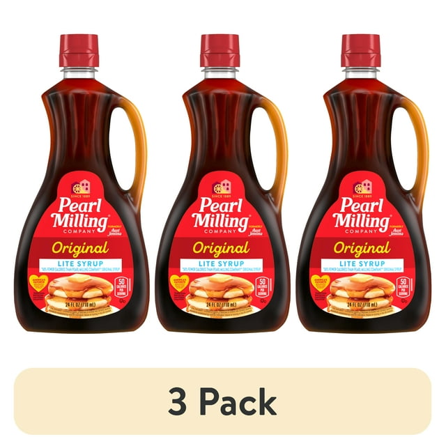 (3 pack) Pearl Milling Company Lite Pancake & Waffle Syrup Original, 24 ...