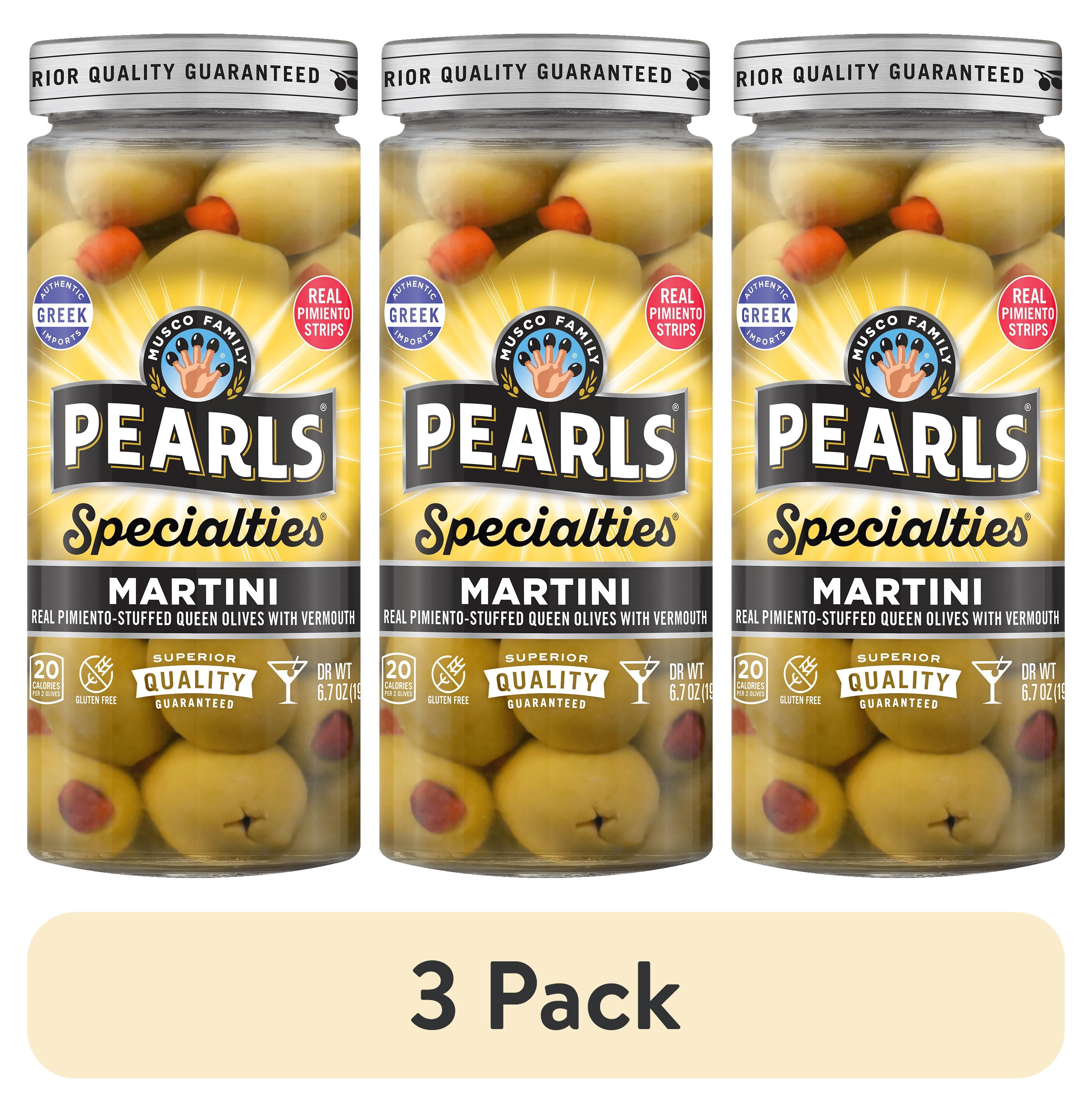 (3 pack) Pearls Specialties Martini Vermouth Olives 6.7 oz. Jar. Major ...