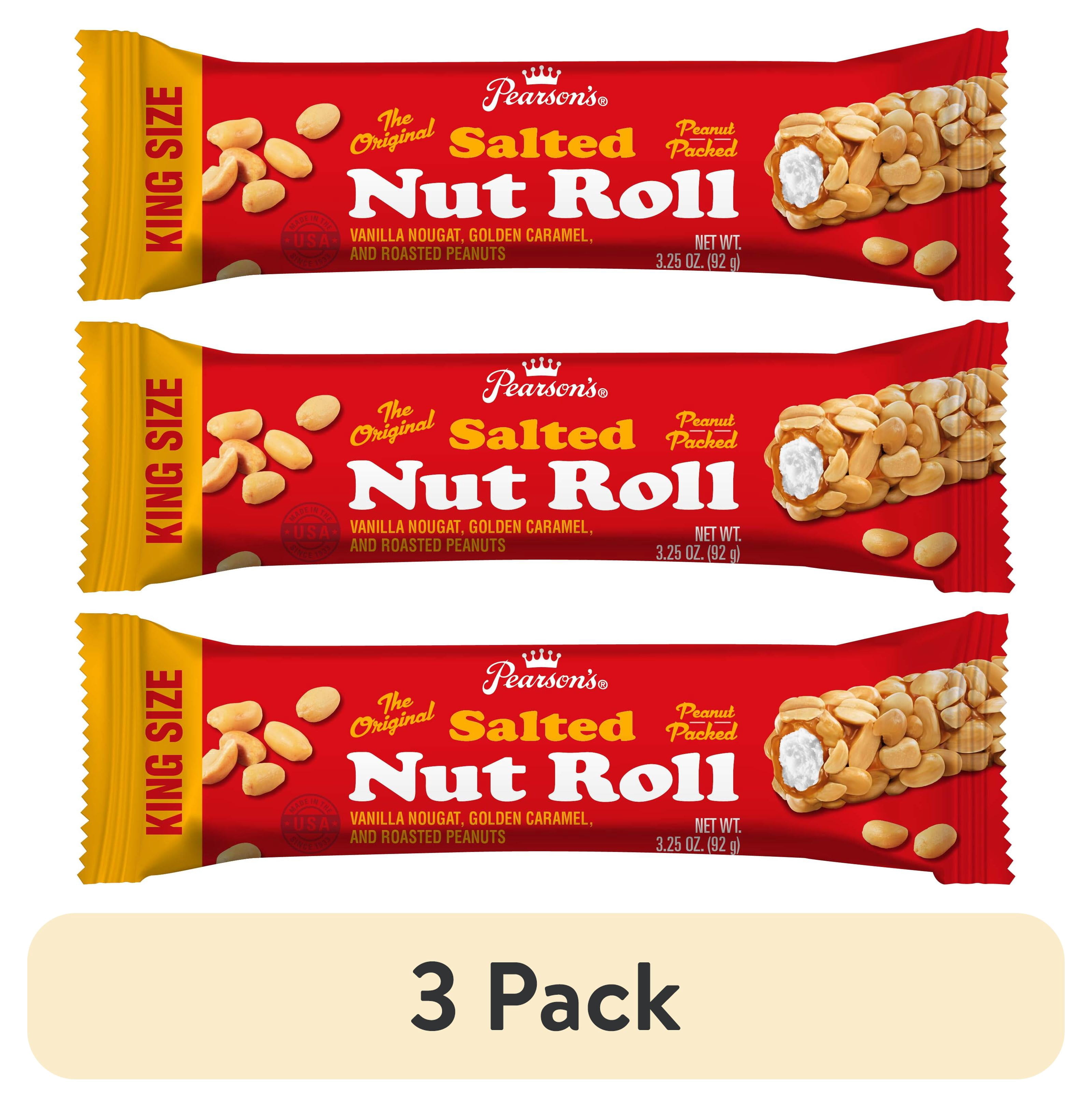 (3 pack) Pearson's Salted Nut Roll King Size Candy Bar, 3.25 oz ...