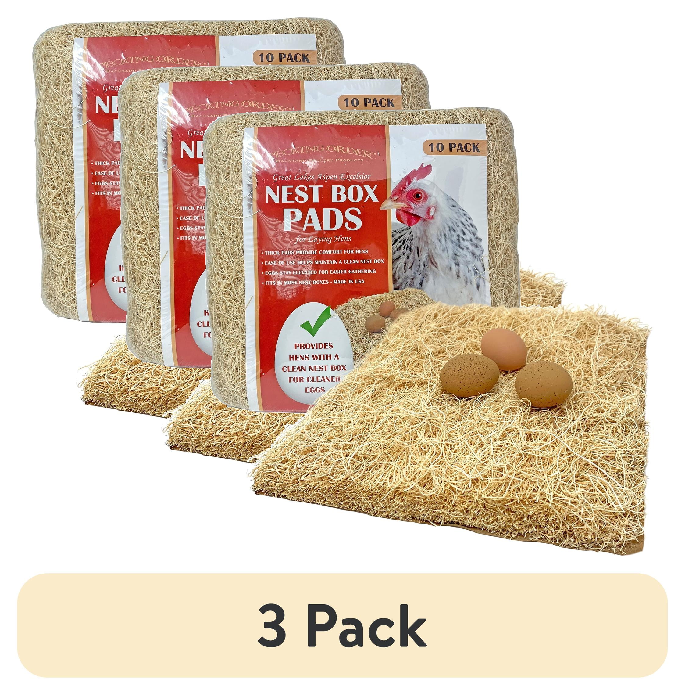 (3 pack) Pecking Order Chicken Nest Box Pads 10 Pack, Made with Great ...