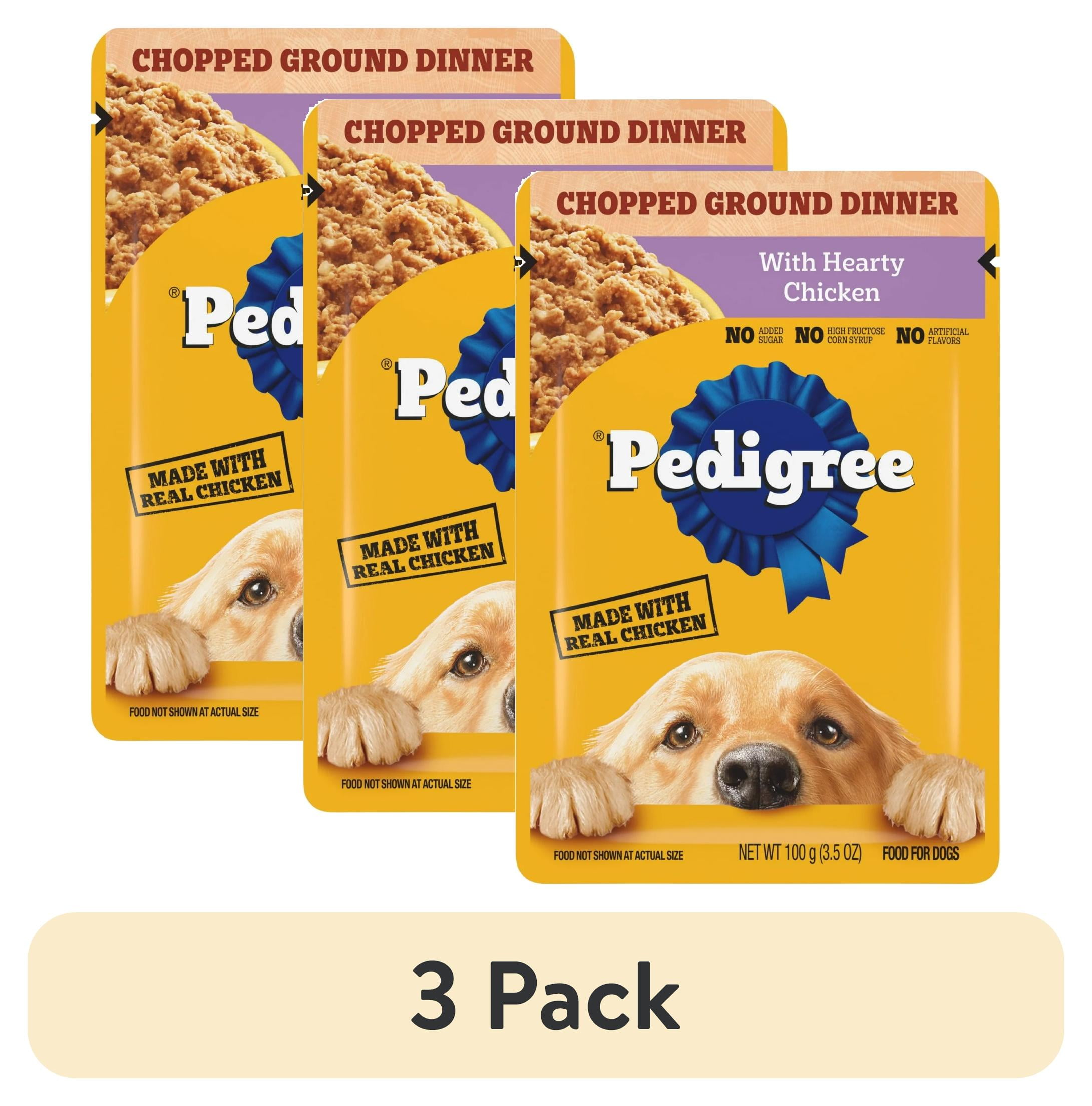 (3 pack) Pedigre Chopped Ground Dinner Meaty Hearty Chicken Wet Dog ...